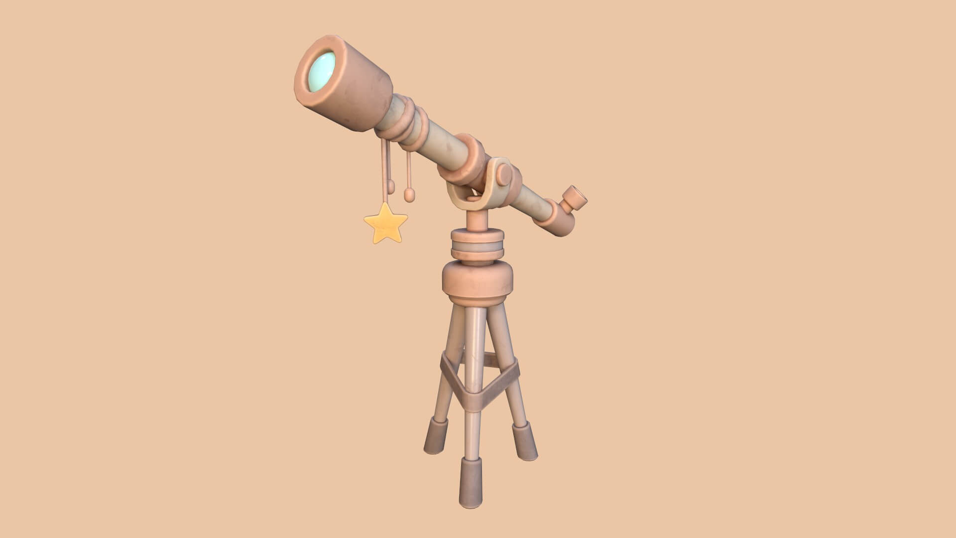 Simple Stylized Cartoony Telescope - 3D Model by Art_Teeves