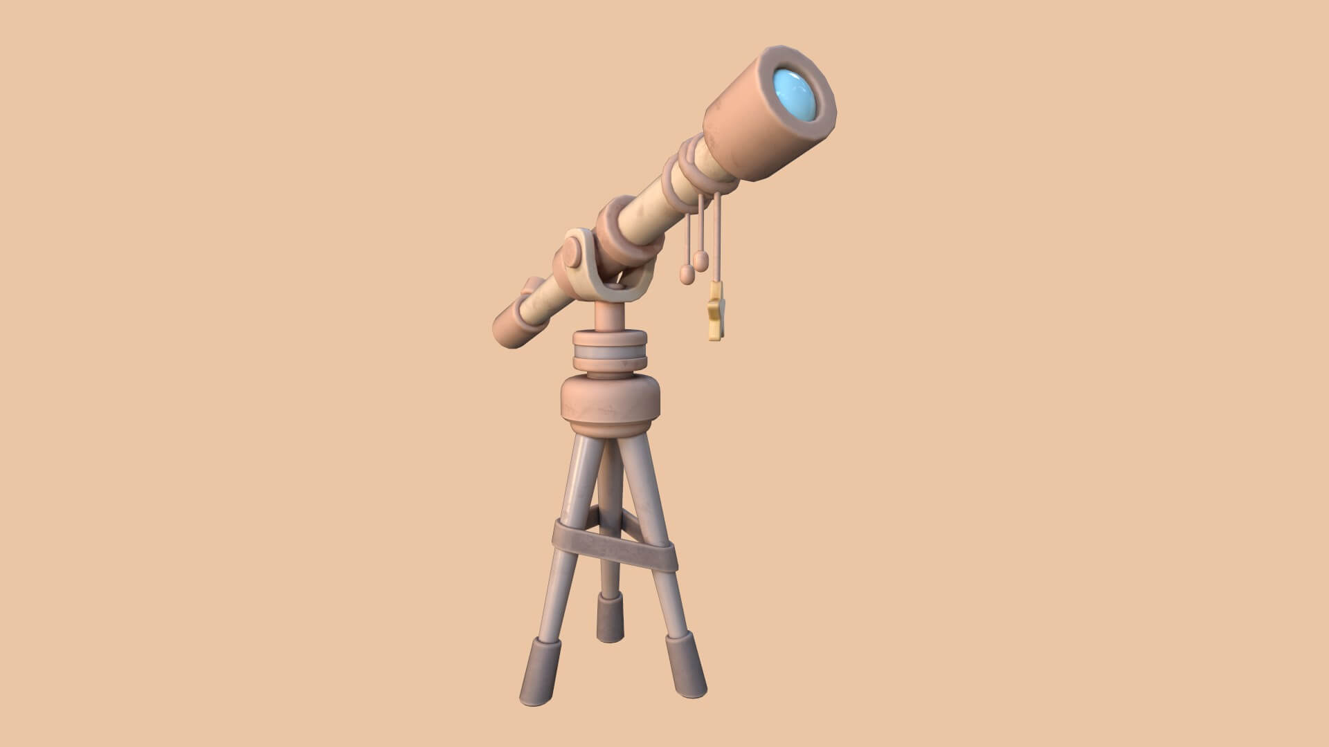 Simple Stylized Cartoony Telescope - 3D Model by Art_Teeves