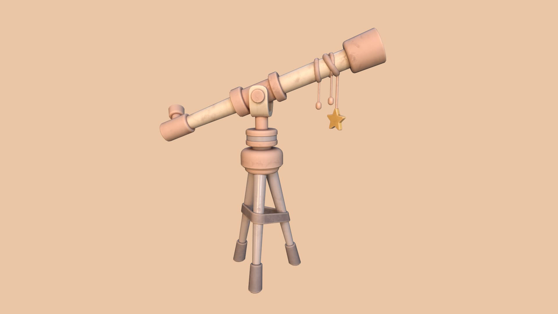 Simple Stylized Cartoony Telescope - 3D Model by Art_Teeves