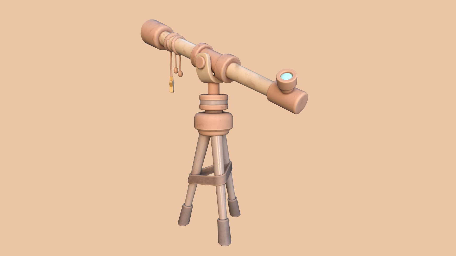 Simple Stylized Cartoony Telescope - 3D Model by Art_Teeves