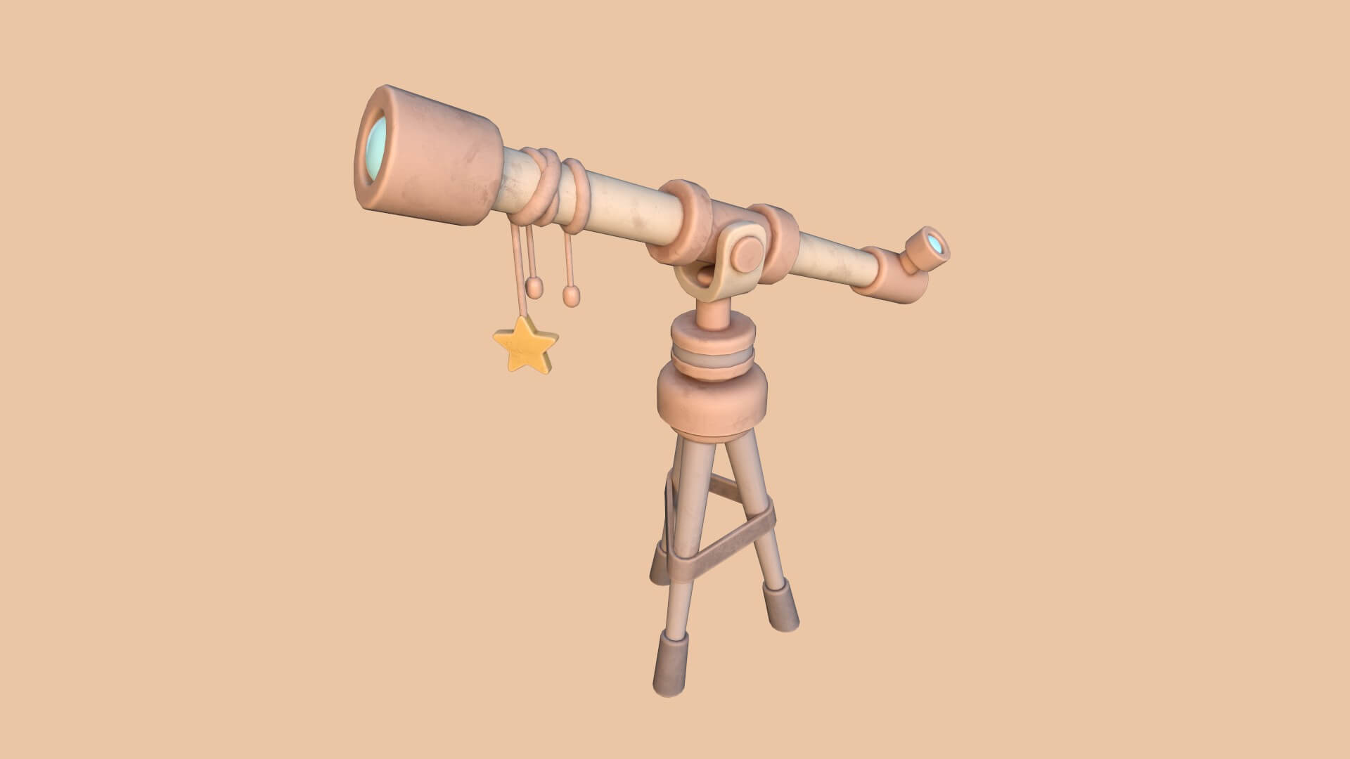 Simple Stylized Cartoony Telescope - 3D Model by Art_Teeves