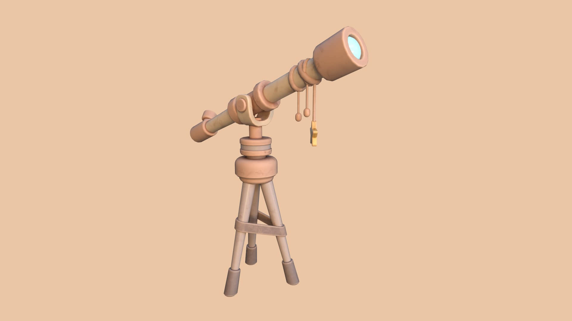 Simple Stylized Cartoony Telescope - 3D Model by Art_Teeves