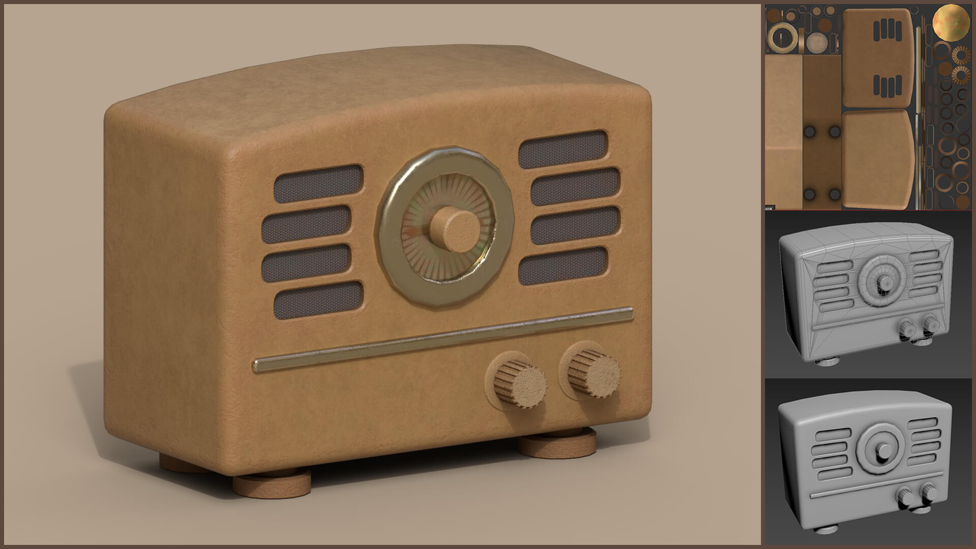 Simple Stylized Retro Radio - 3D Model by Art_Teeves