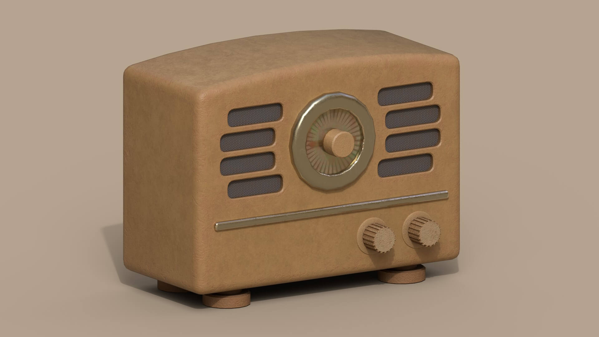 Simple Stylized Retro Radio - 3D Model by Art_Teeves