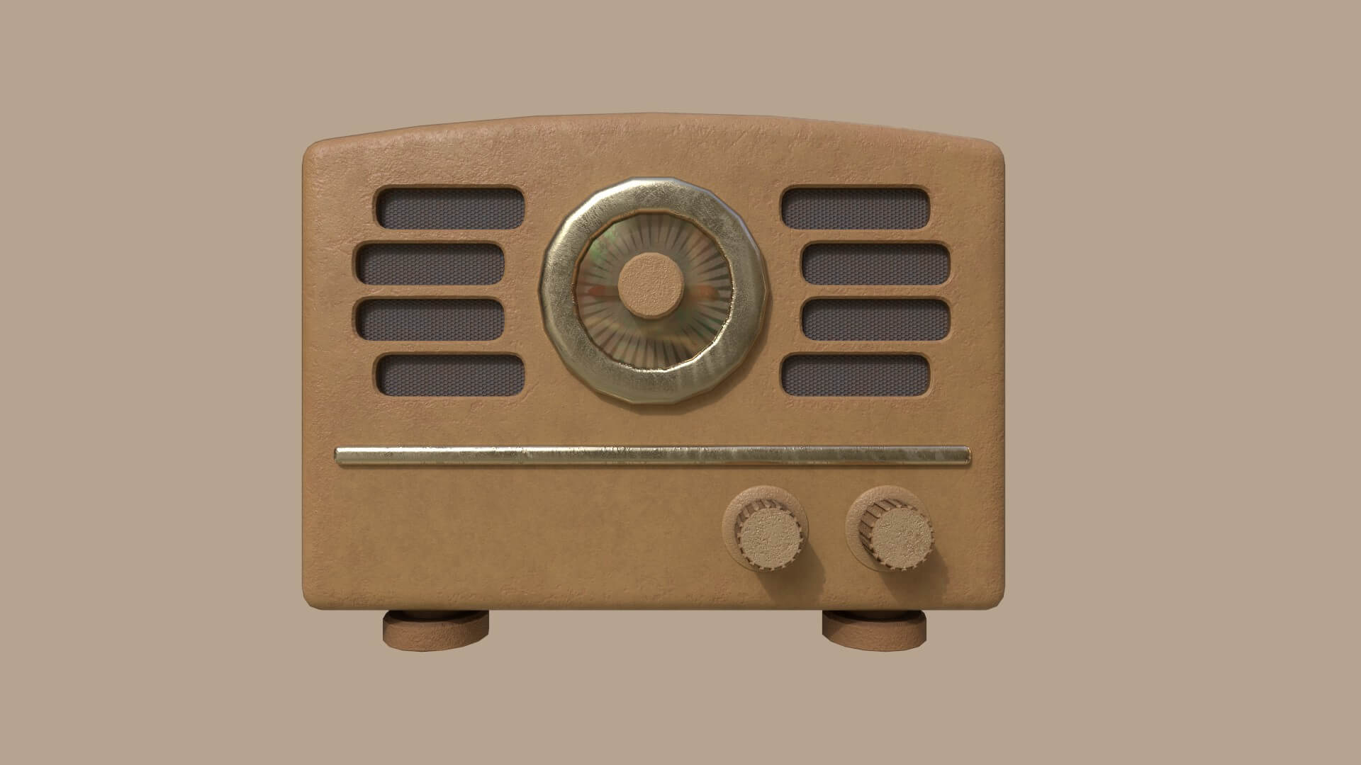 Simple Stylized Retro Radio - 3D Model by Art_Teeves