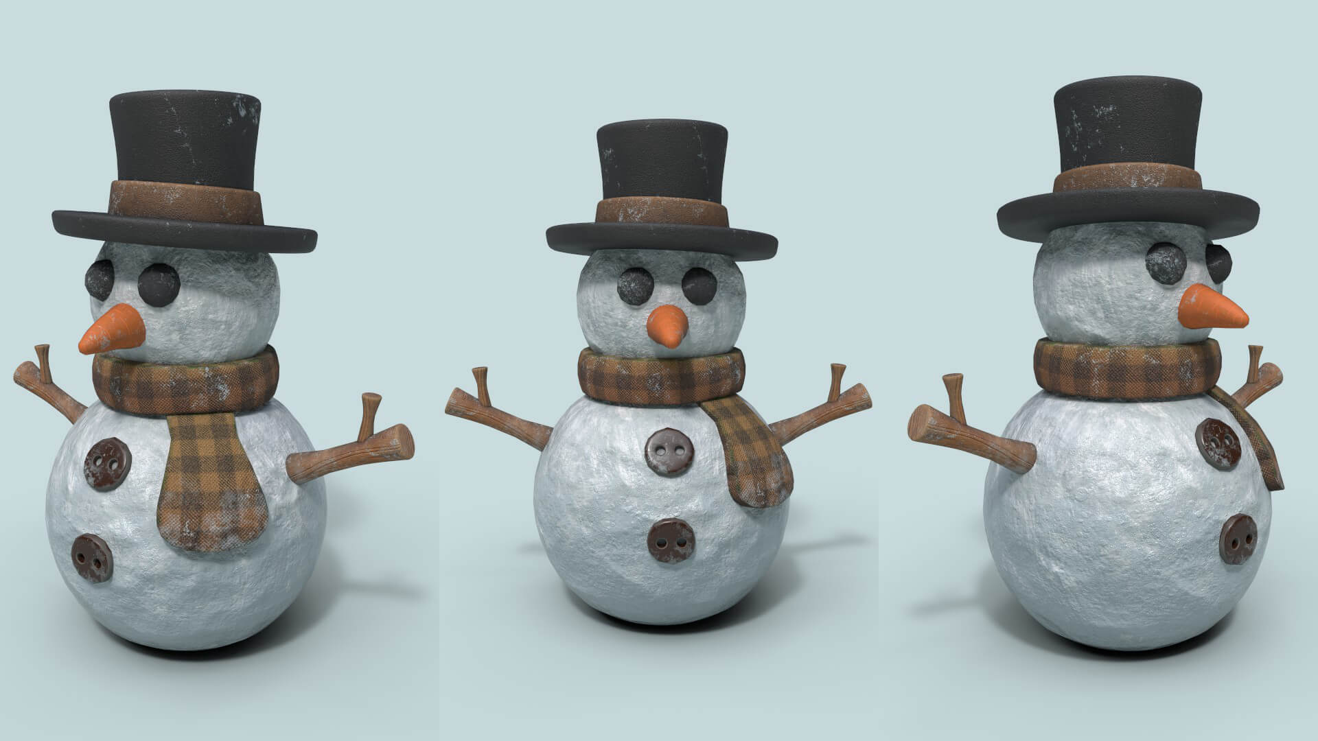 Simple Stylized Snowman - 3D Model by Art_Teeves