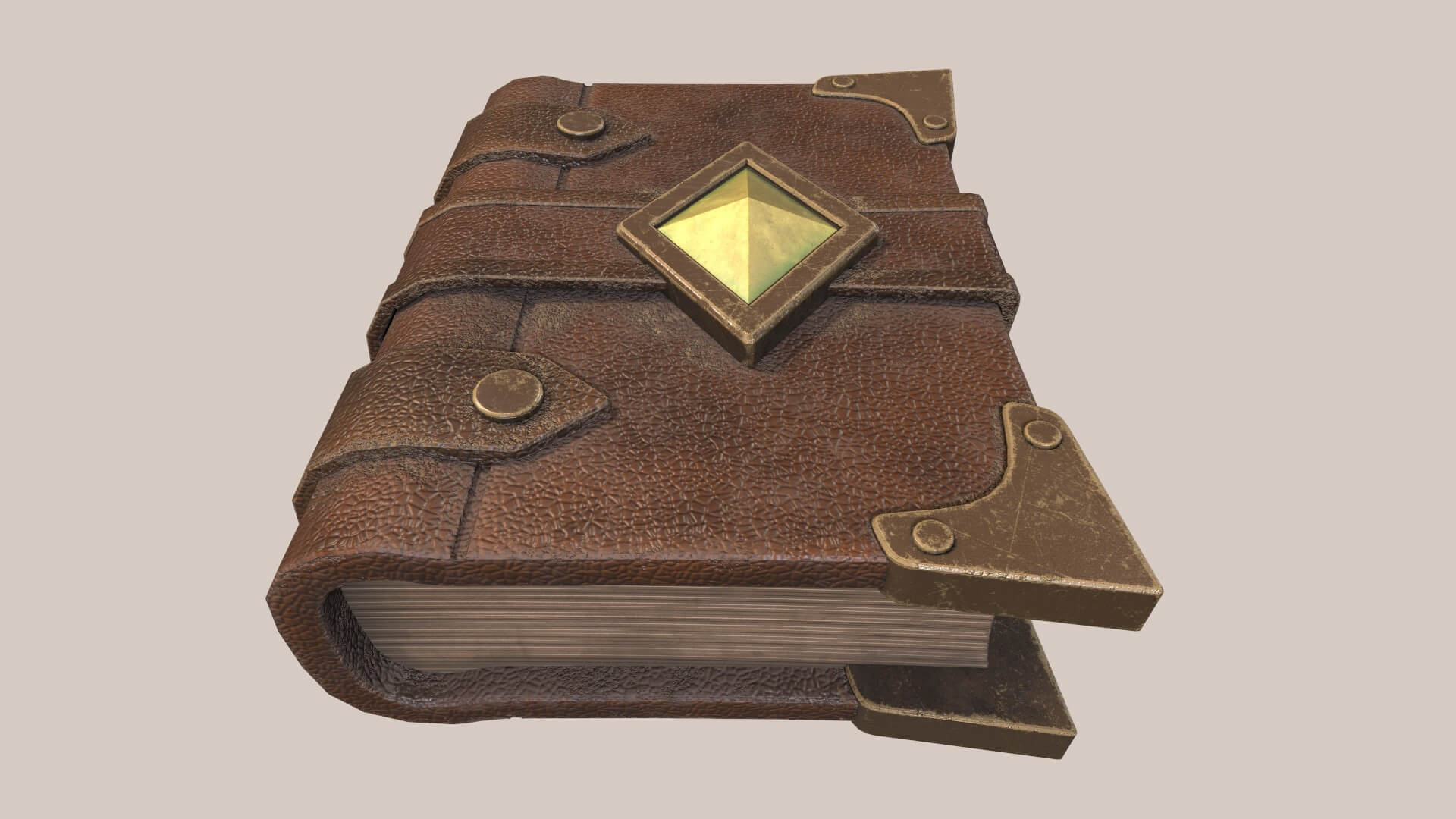 Spellbook With Magic Crystal - 3D Model by Art_Teeves