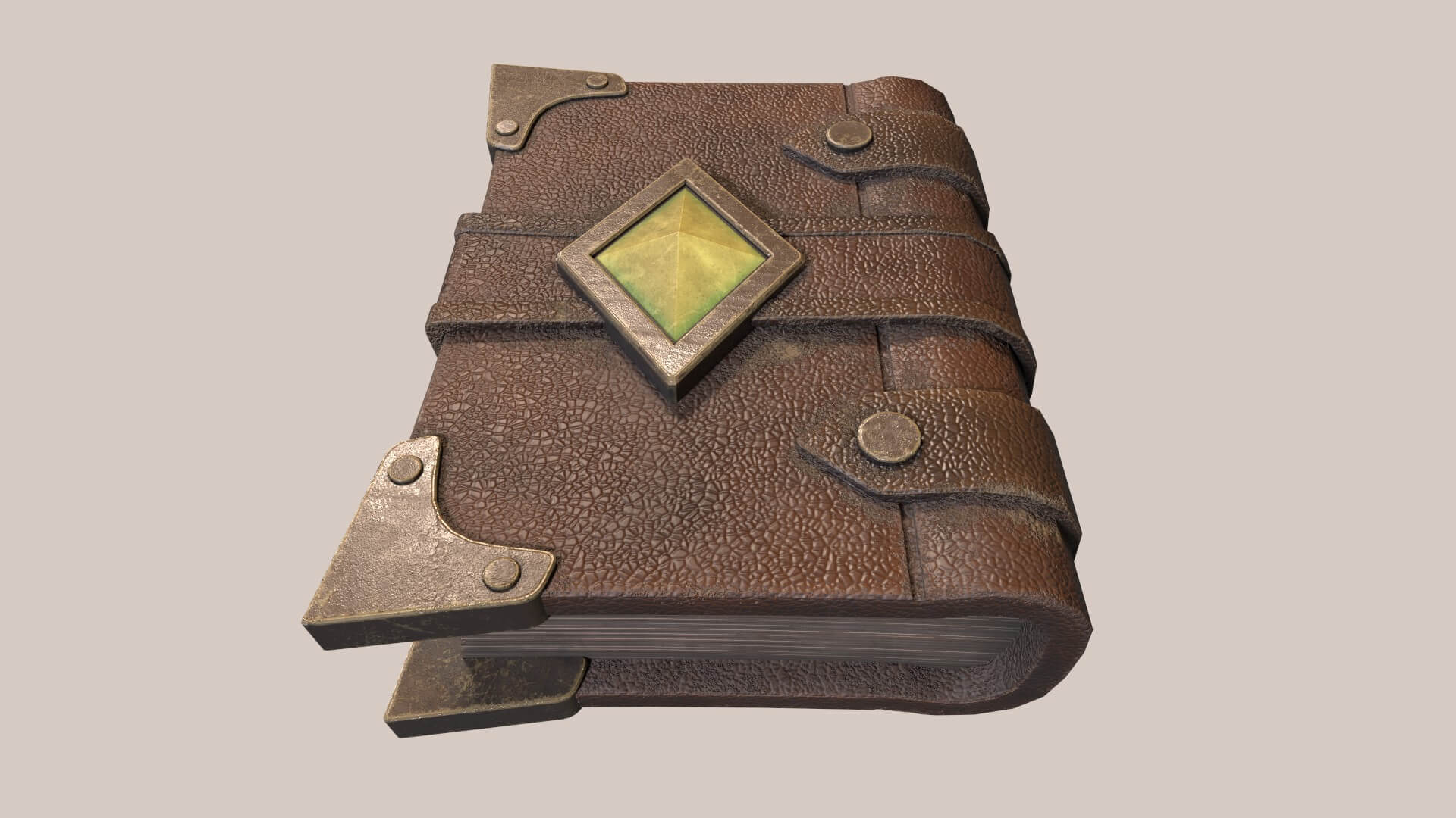 Spellbook With Magic Crystal - 3D Model by Art_Teeves