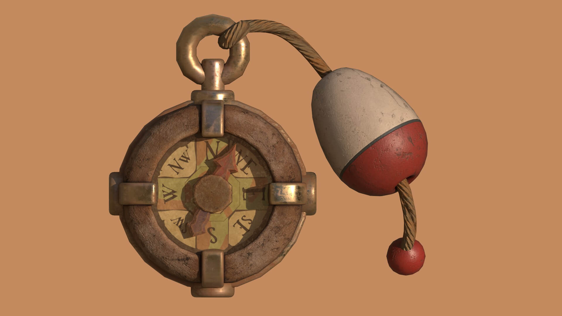 Stylized Bobber Compass - 3D Model by Art_Teeves