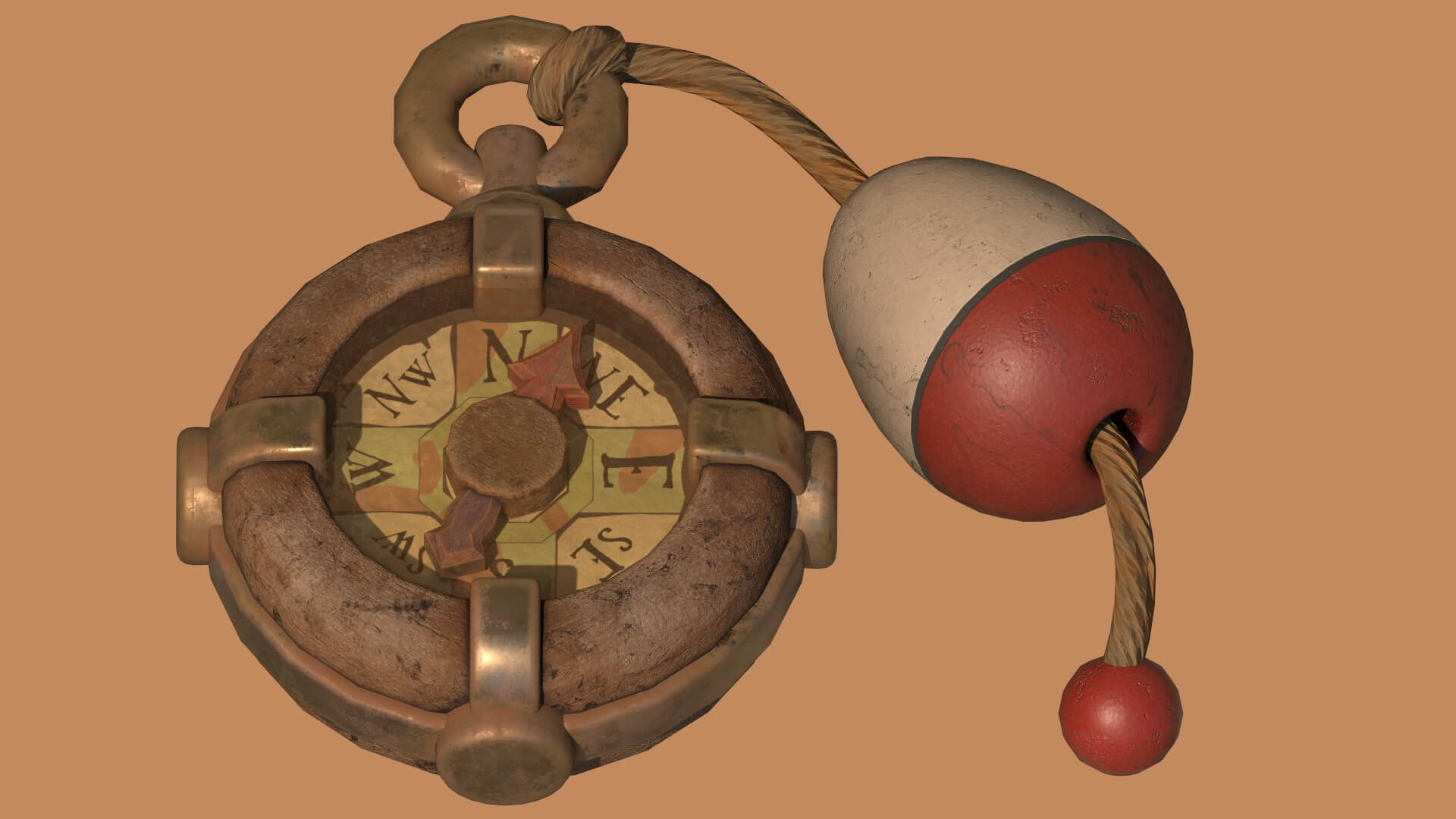 Stylized Bobber Compass - 3D Model by Art_Teeves