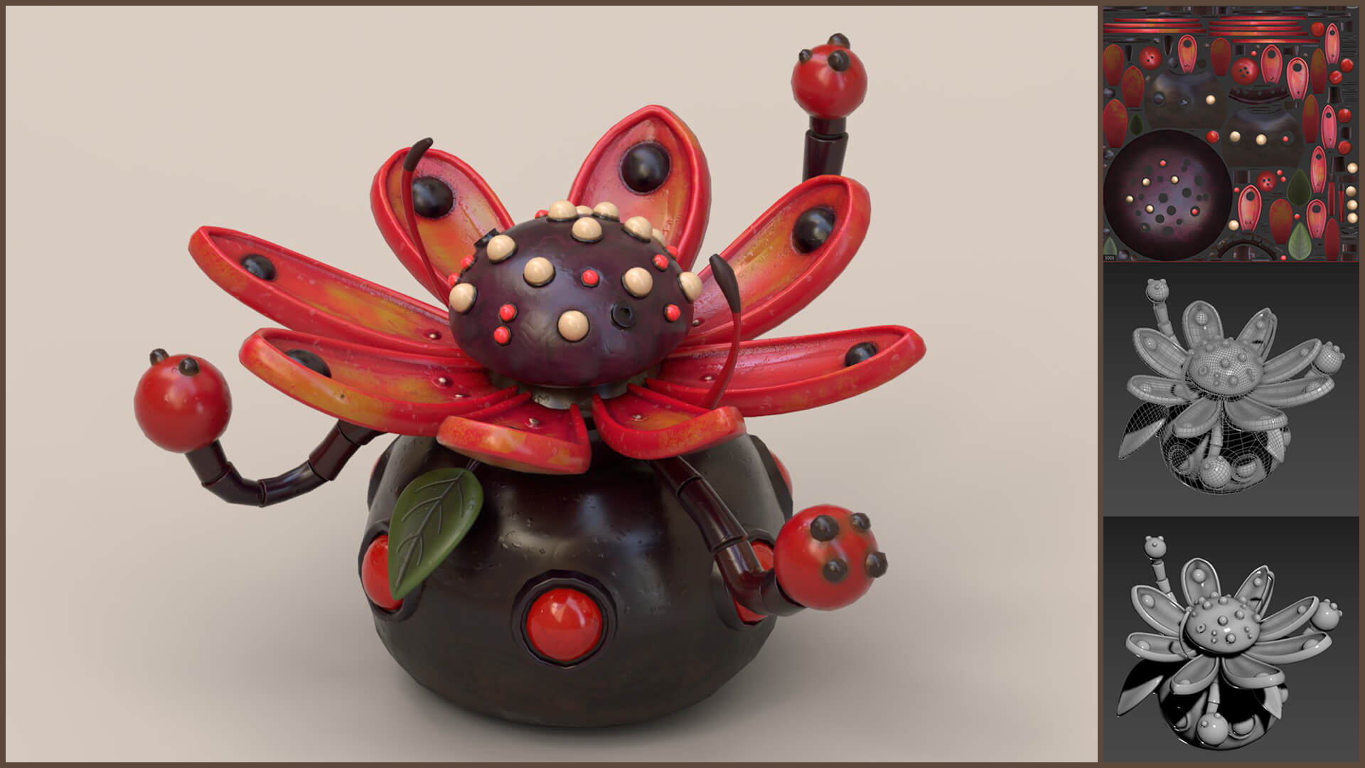 Stylized Bug Flower - 3D Model by Art_Teeves