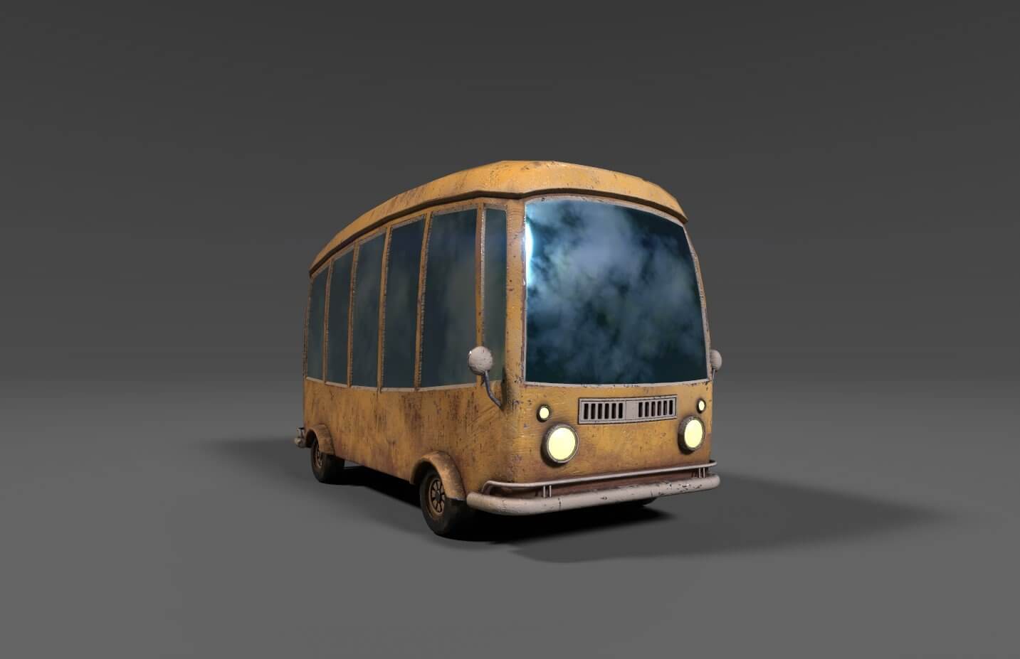 Stylized Cartoony Bus Or Van - 3D Model by Art_Teeves