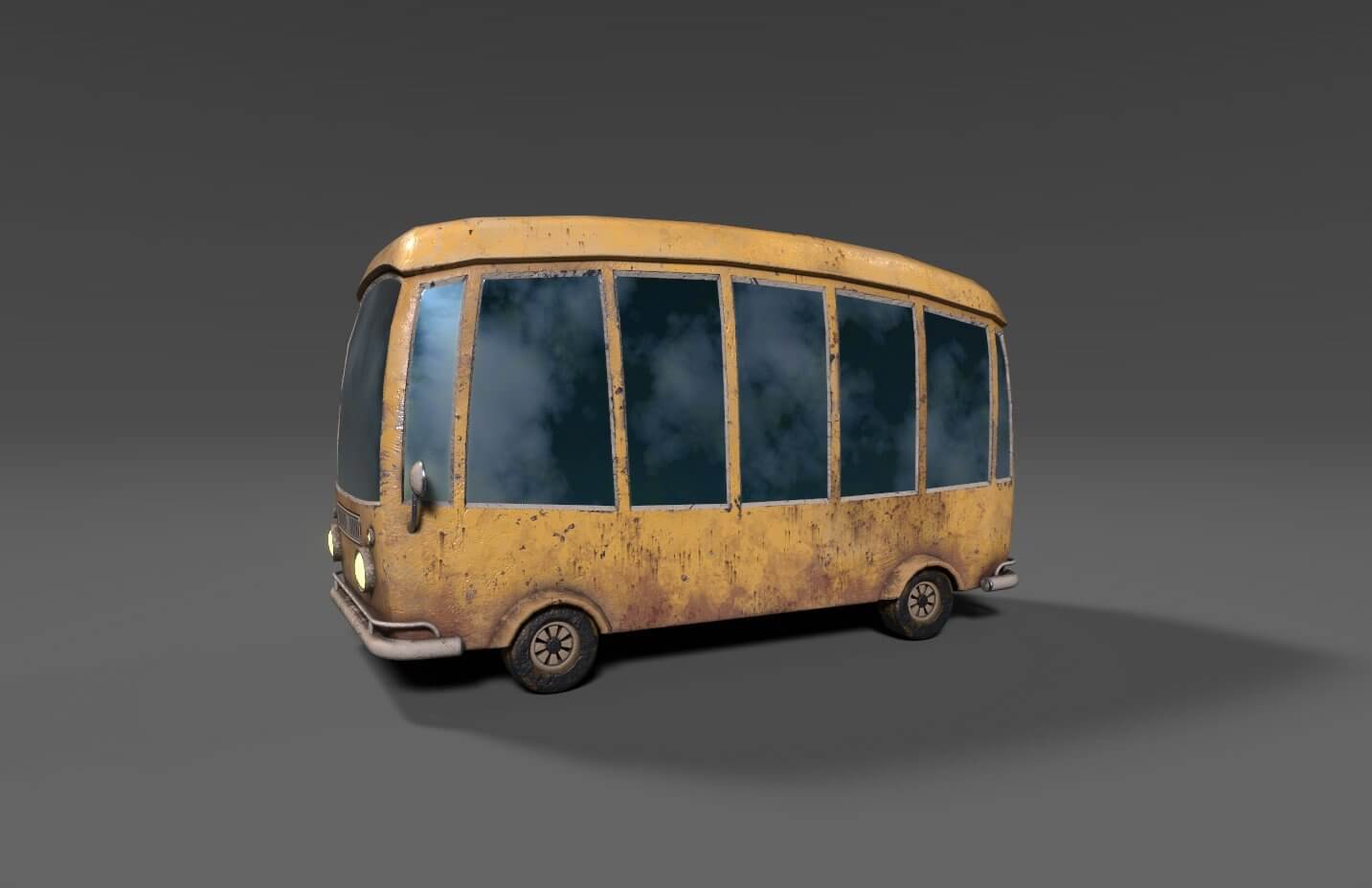 Stylized Cartoony Bus Or Van - 3D Model by Art_Teeves
