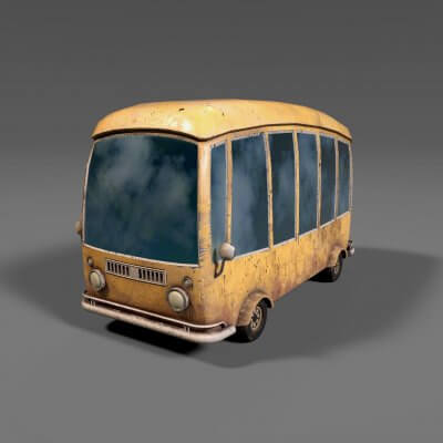 Stylized Cartoony Bus Or Van - 3D Model by Art_Teeves