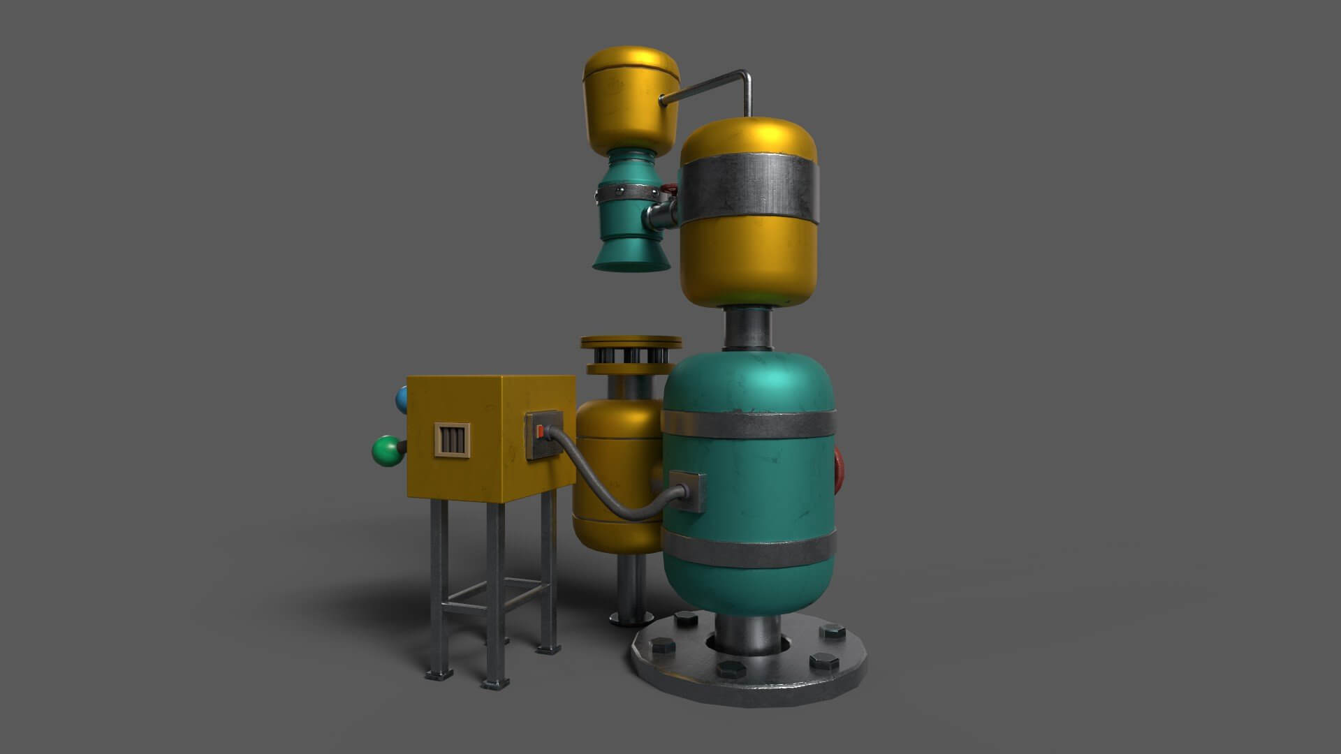 Stylized Cartoony Cake-o-Matic Device 3D Model by Art_Teeves