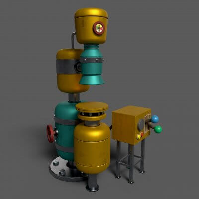 Stylized Cartoony Cake-o-Matic Device 3D Model by Art_Teeves