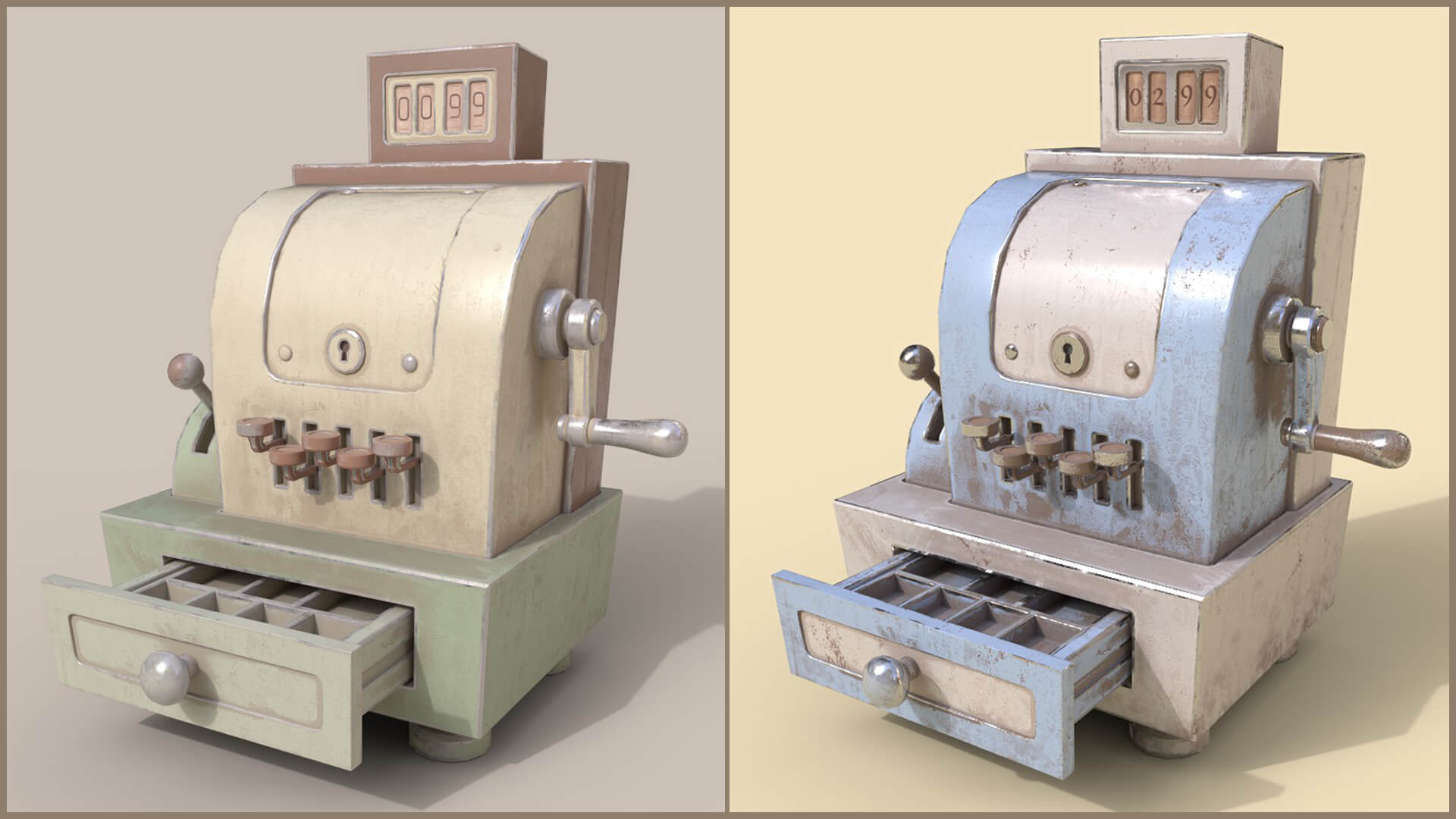 Stylized Cartoony Cash Register - 3D Model by Art_Teeves