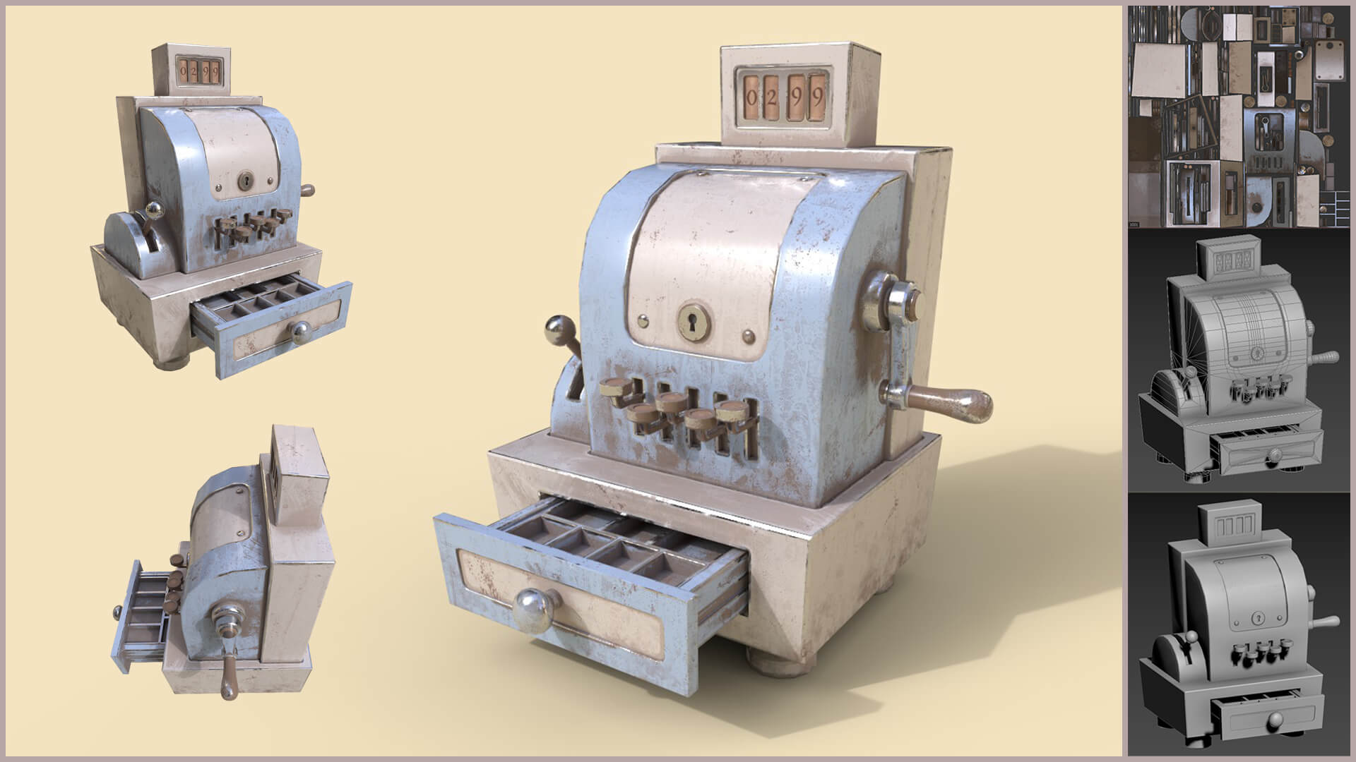 Stylized Cartoony Cash Register - 3D Model by Art_Teeves