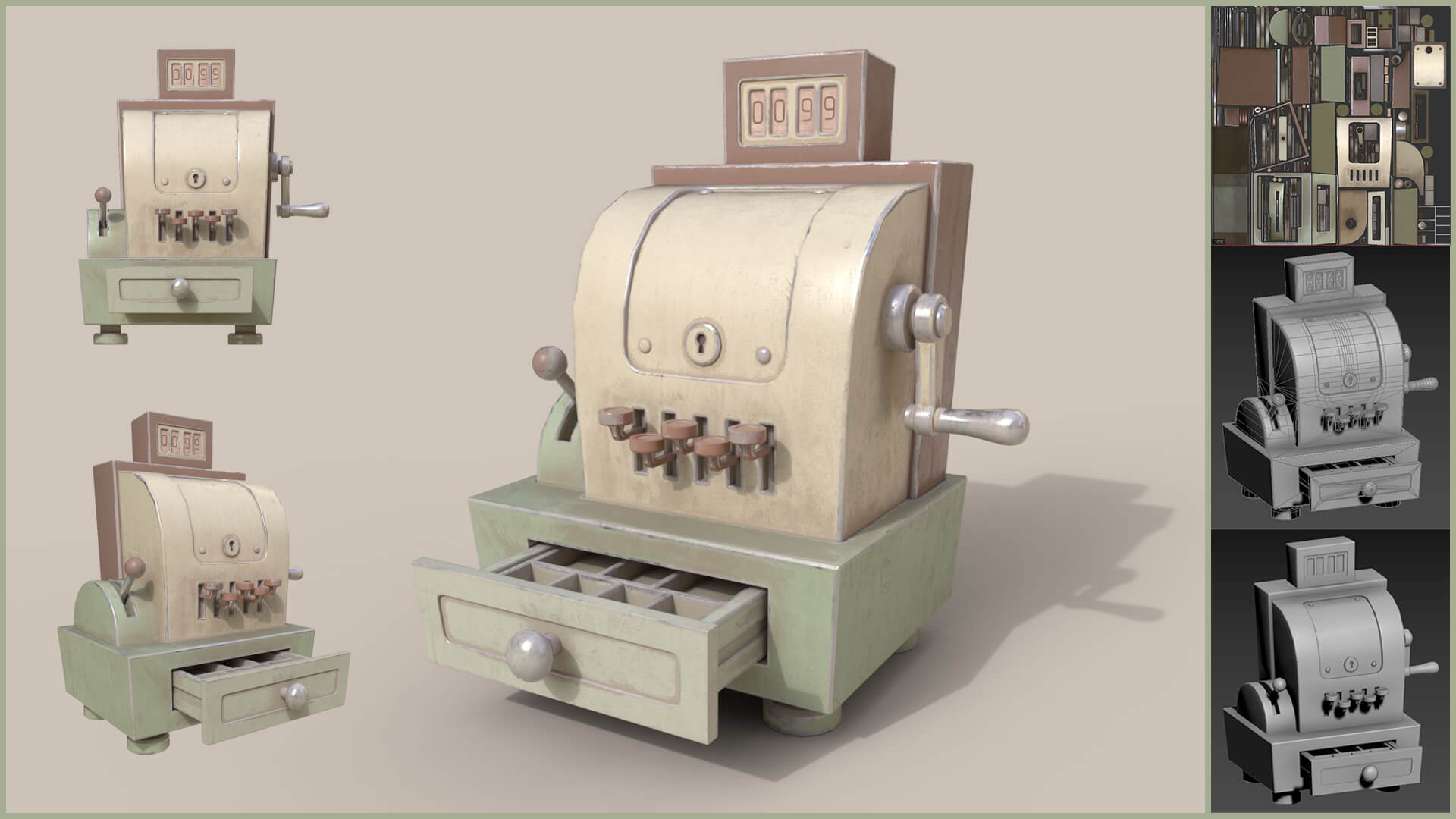 Stylized Cartoony Cash Register - 3D Model by Art_Teeves