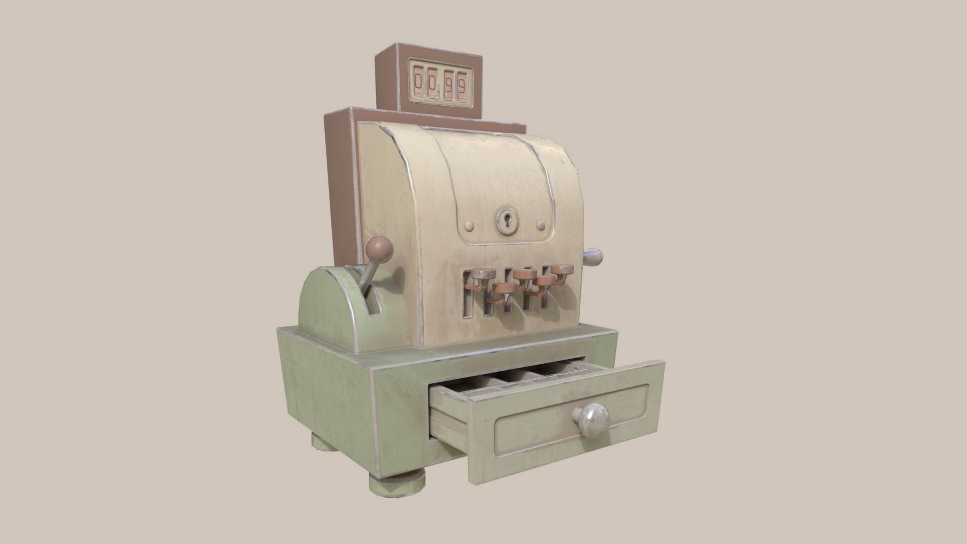 Stylized Cartoony Cash Register - 3D Model by Art_Teeves