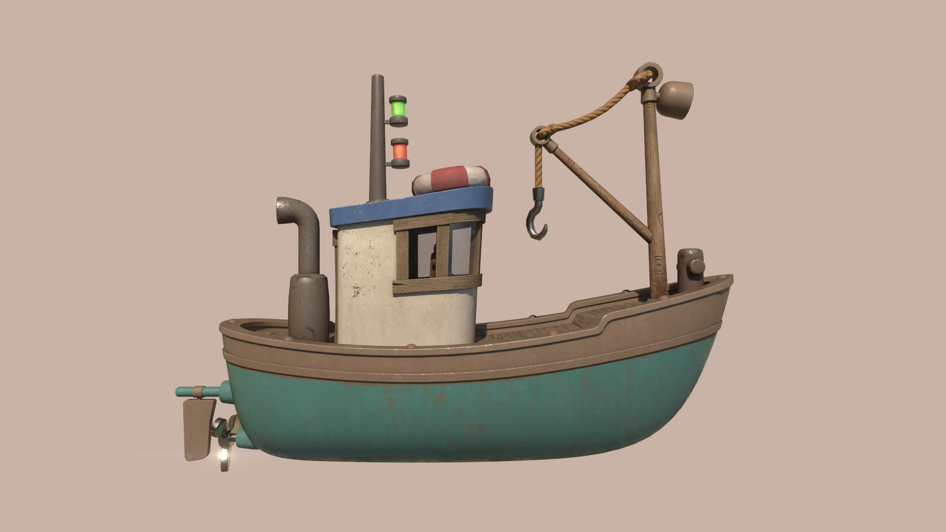 Stylized Cartoony Fishing Boat - 3D Model by Art_Teeves