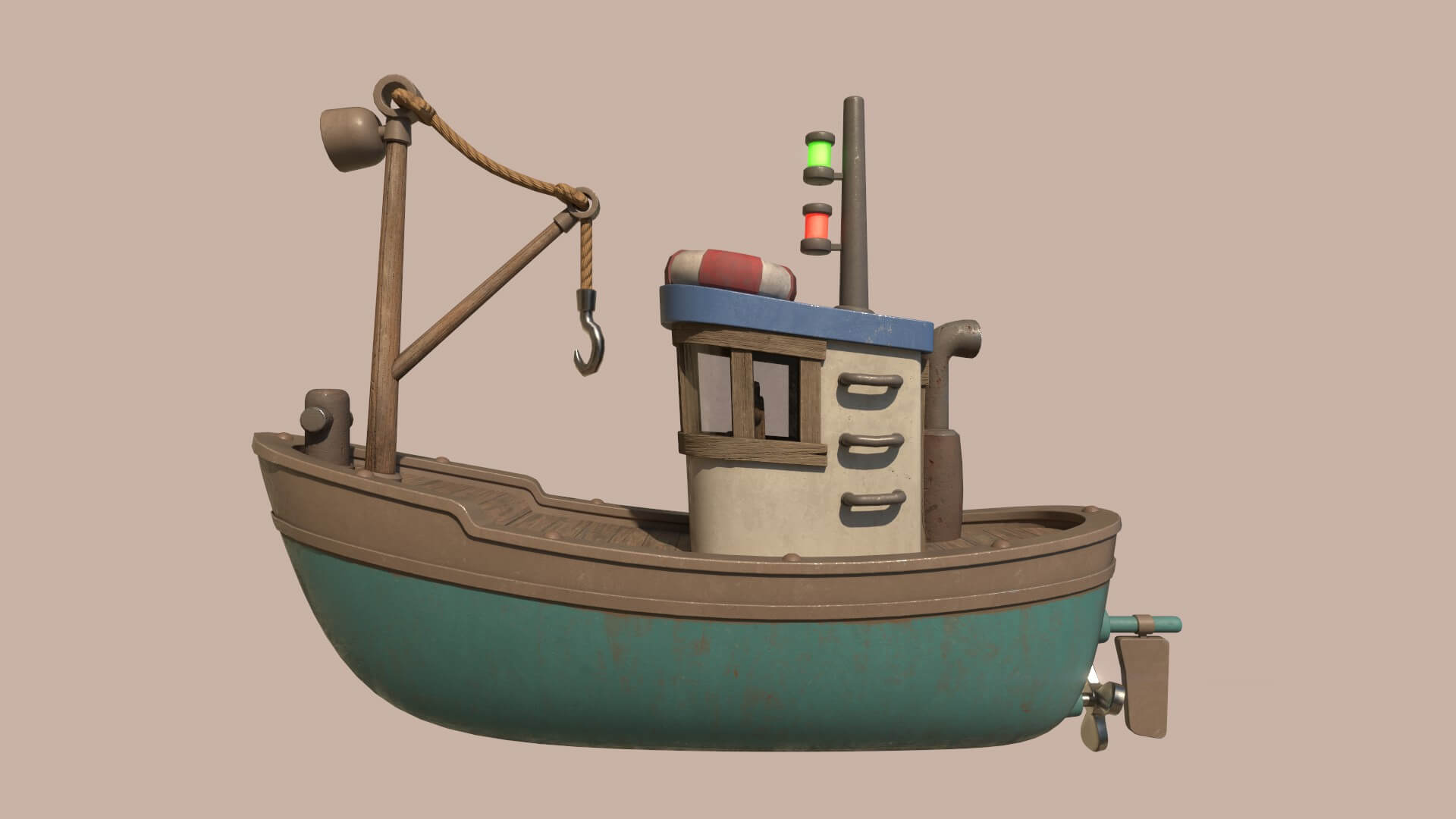 Stylized Cartoony Fishing Boat - 3D Model by Art_Teeves