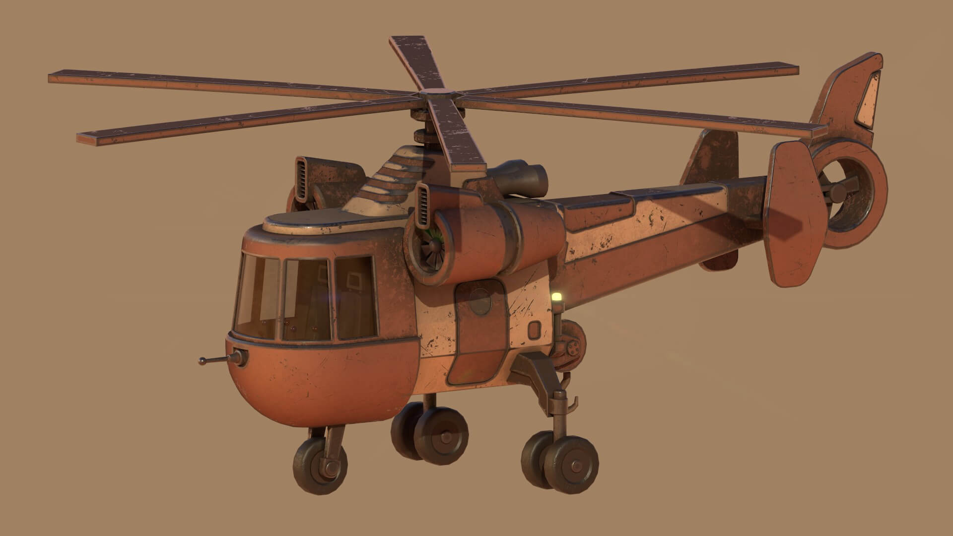 Stylized Cartoony Helicopter - 3D Model by Art_Teeves