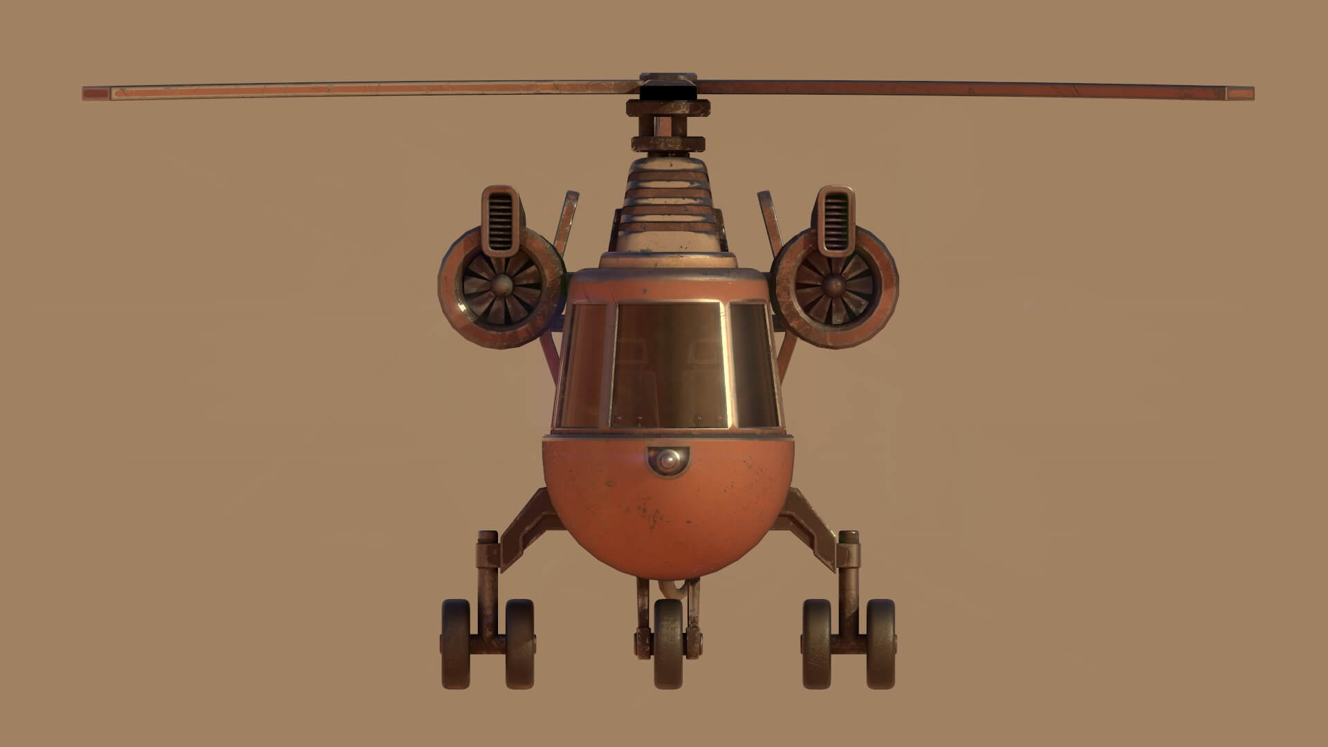 Stylized Cartoony Helicopter - 3D Model by Art_Teeves