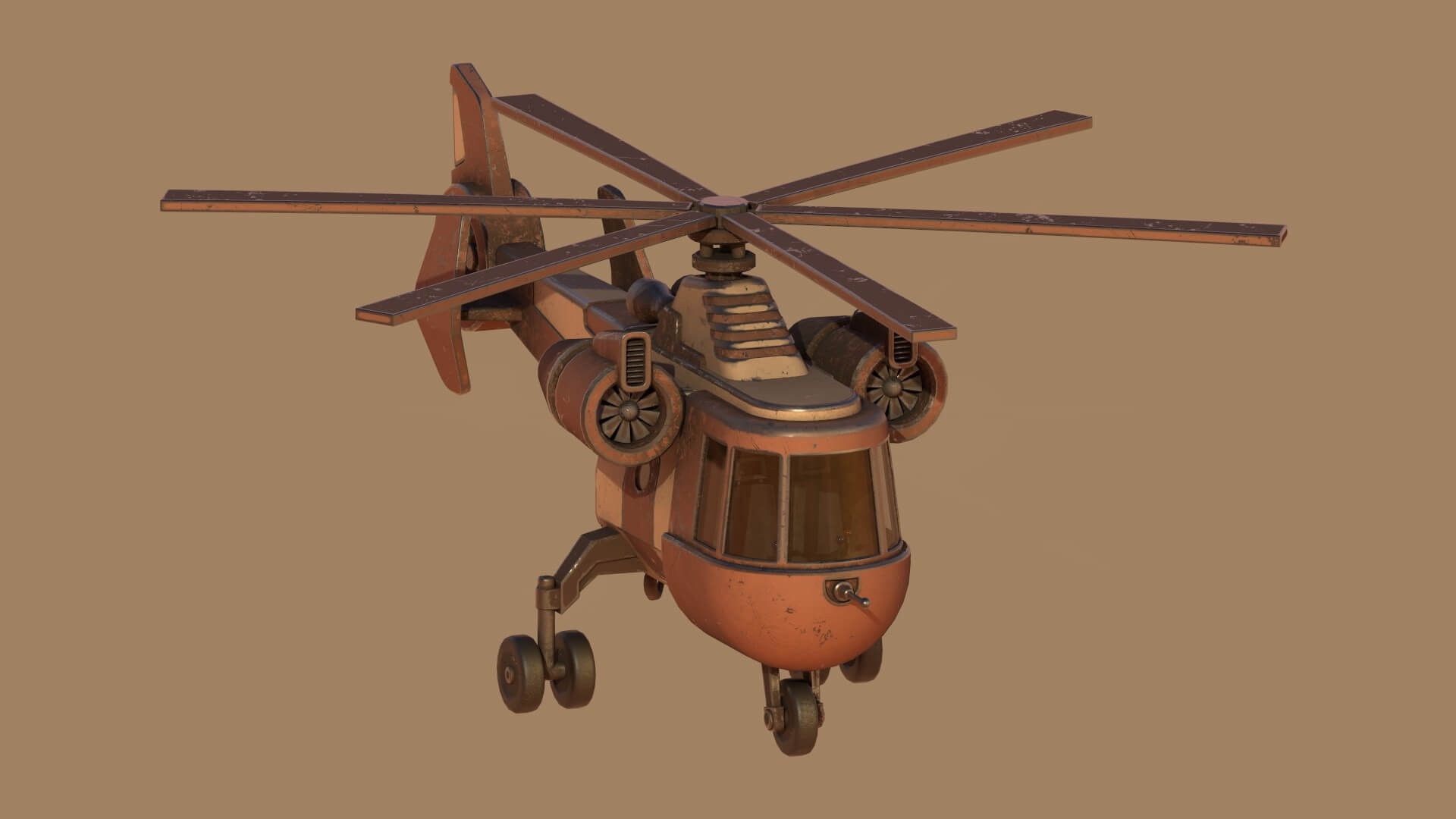 Stylized Cartoony Helicopter - 3D Model by Art_Teeves