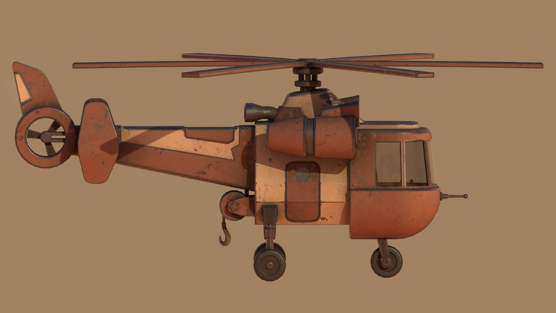 Stylized Cartoony Helicopter - 3D Model by Art_Teeves