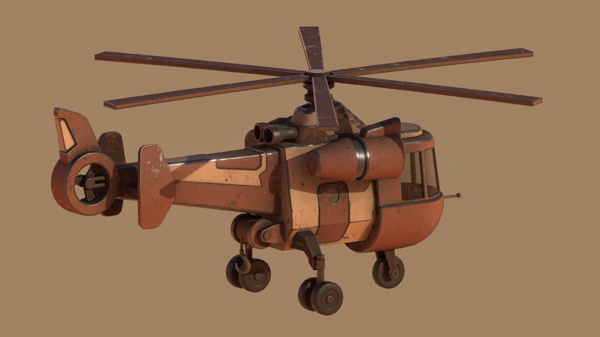 Stylized Cartoony Helicopter - 3D Model by Art_Teeves