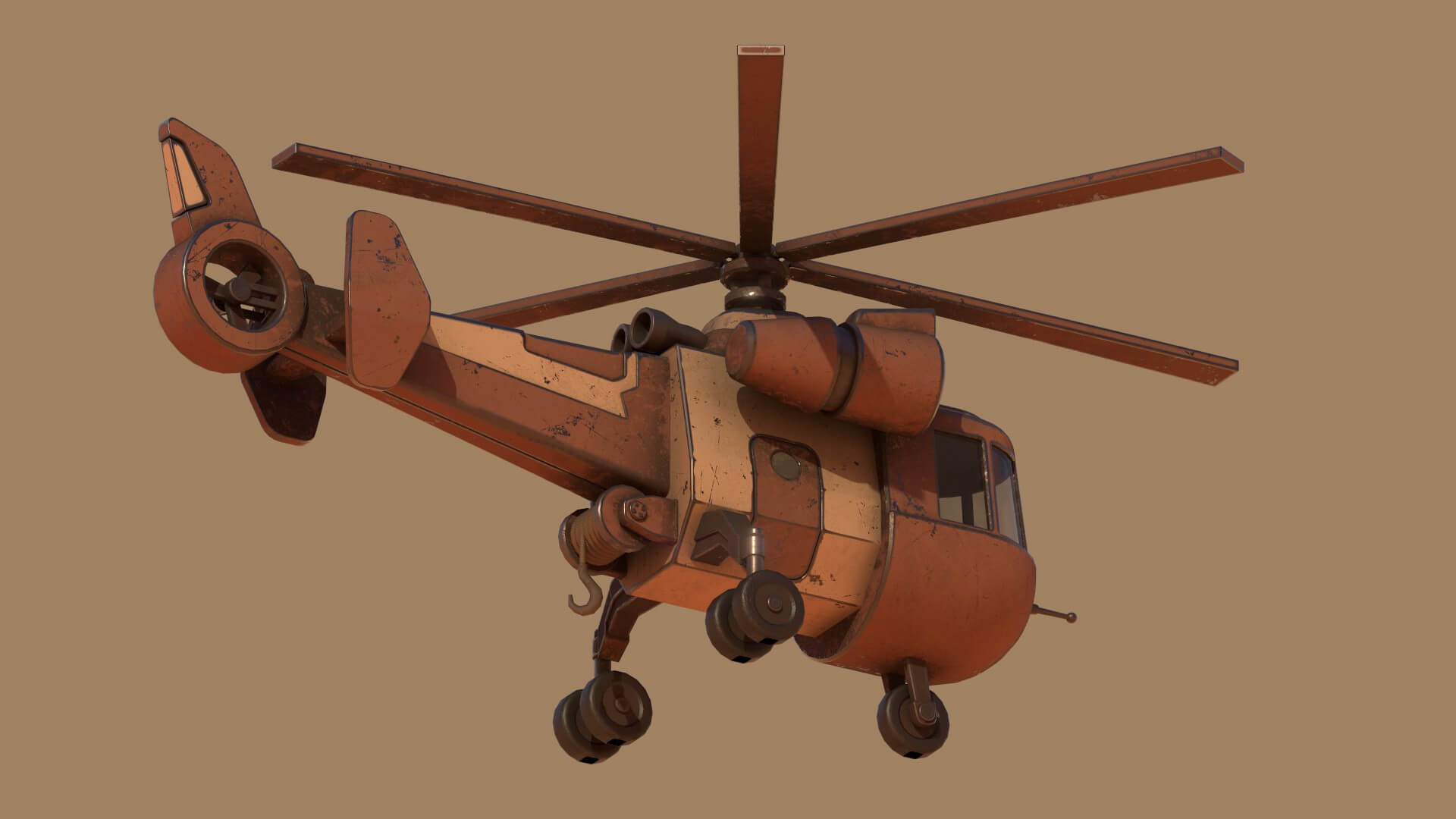 Stylized Cartoony Helicopter - 3D Model by Art_Teeves