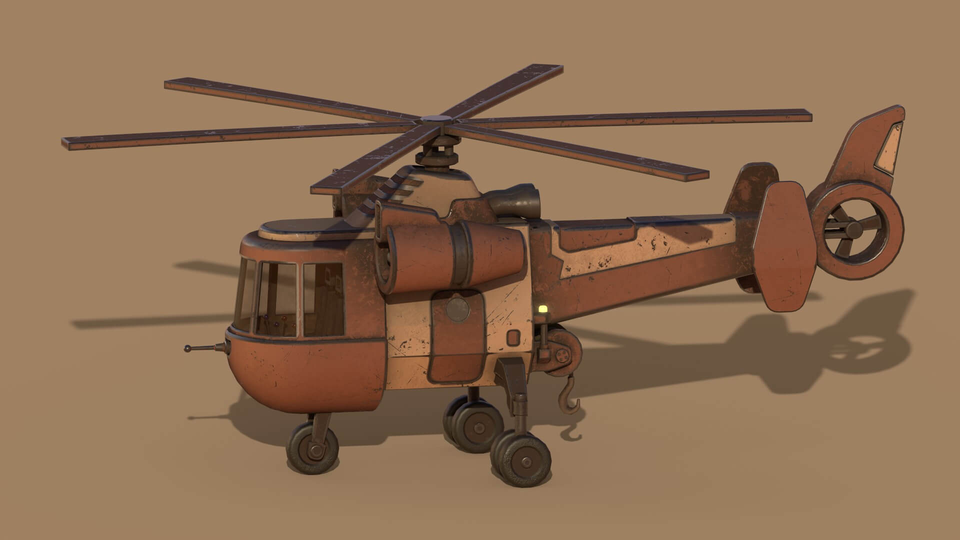 Stylized Cartoony Helicopter - 3D Model by Art_Teeves