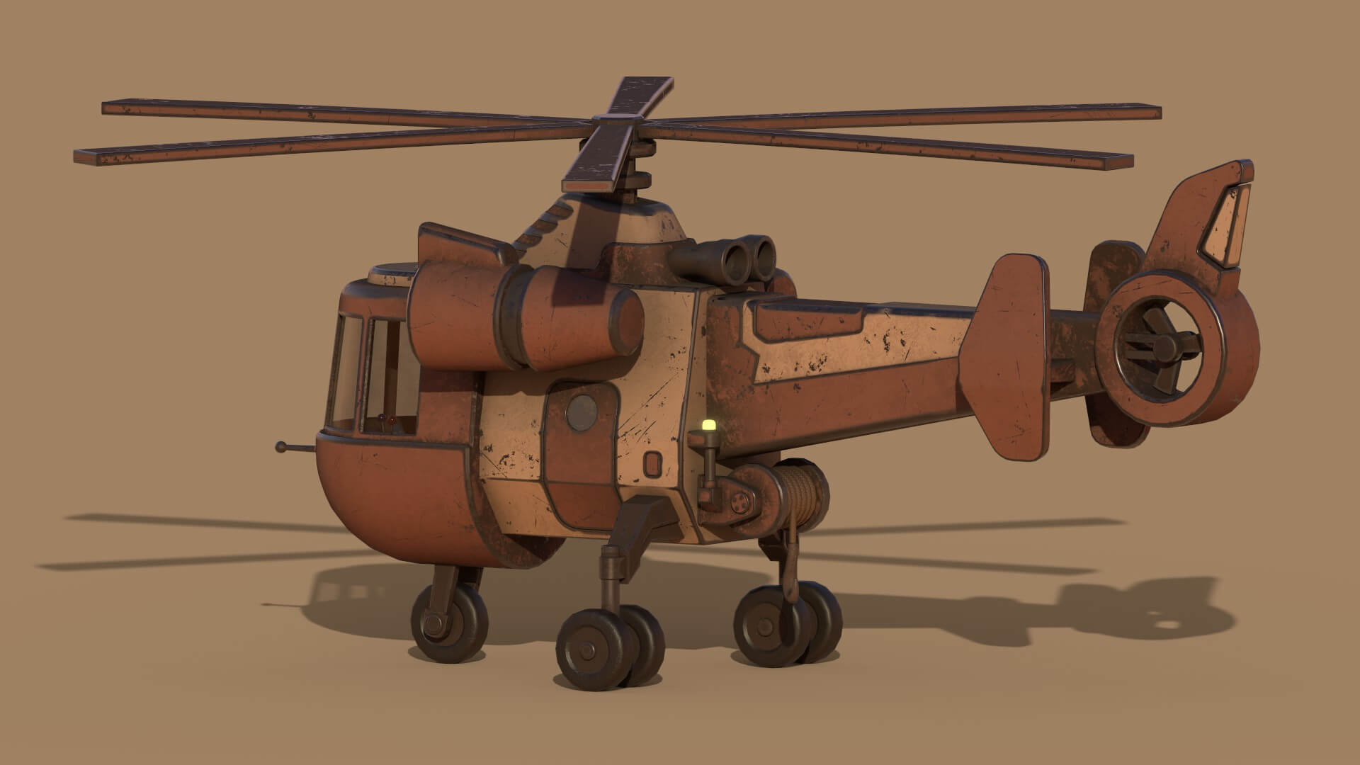Stylized Cartoony Helicopter - 3D Model by Art_Teeves