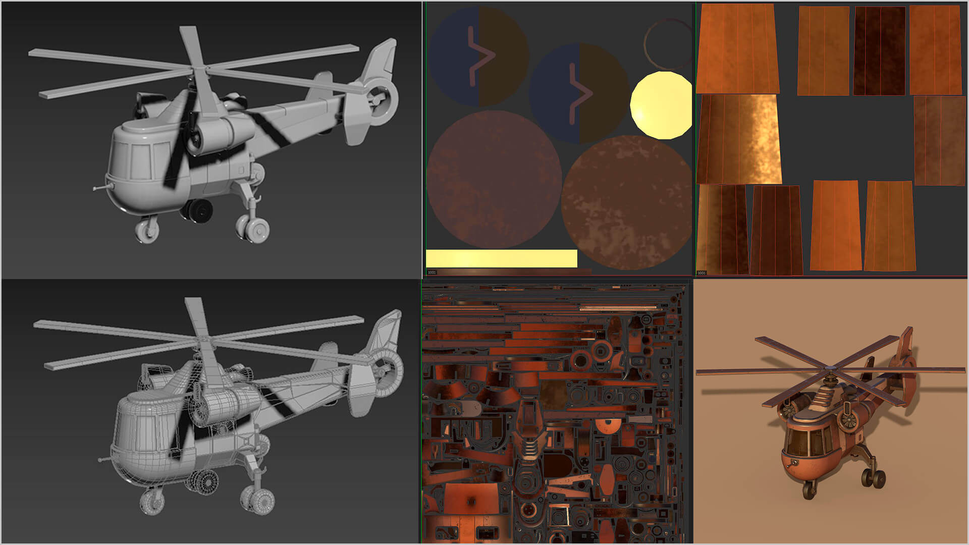Stylized Cartoony Helicopter - 3D Model by Art_Teeves