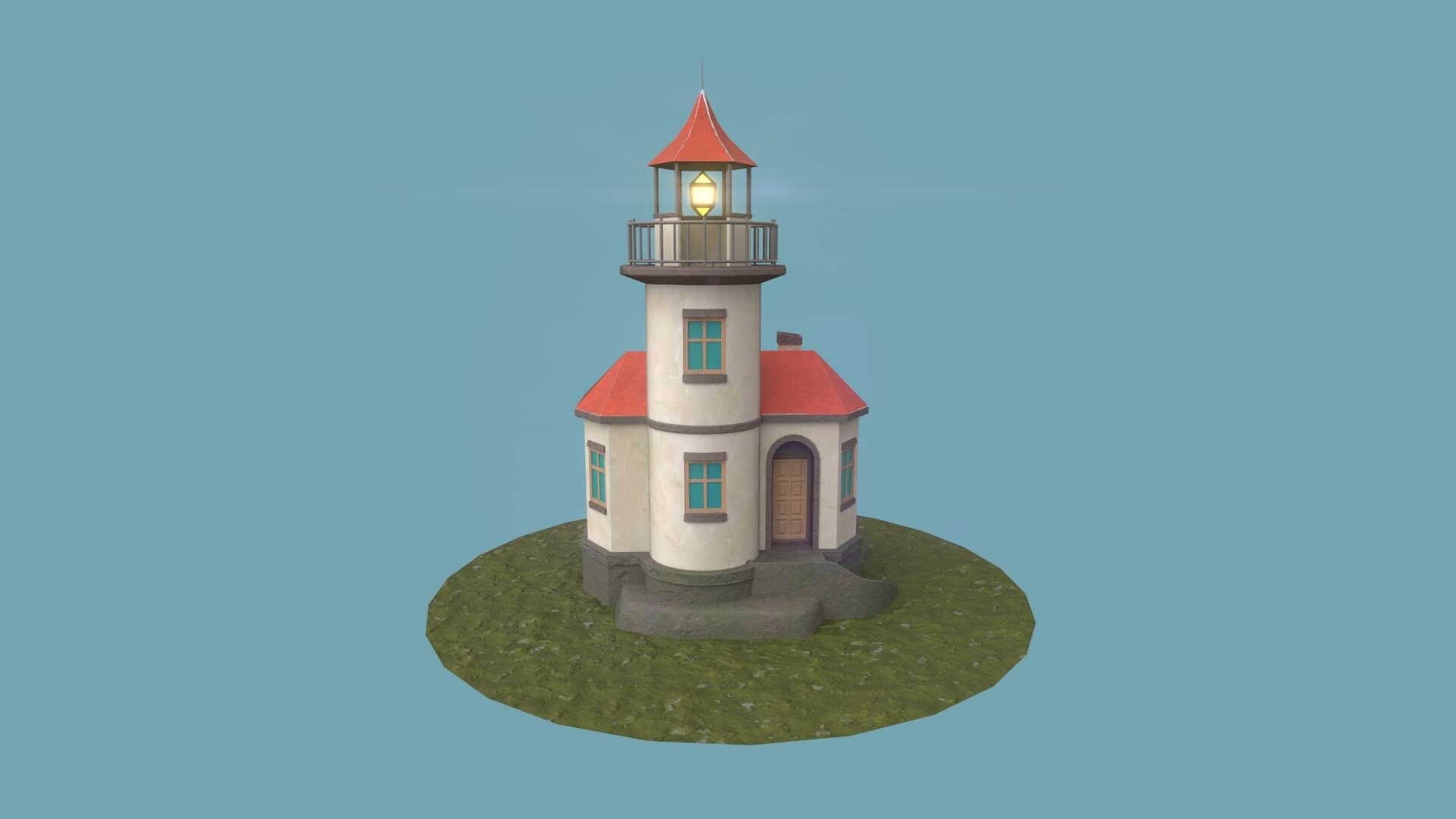 Stylized Cartoony Lighthouse - 3D Model by Art_Teeves