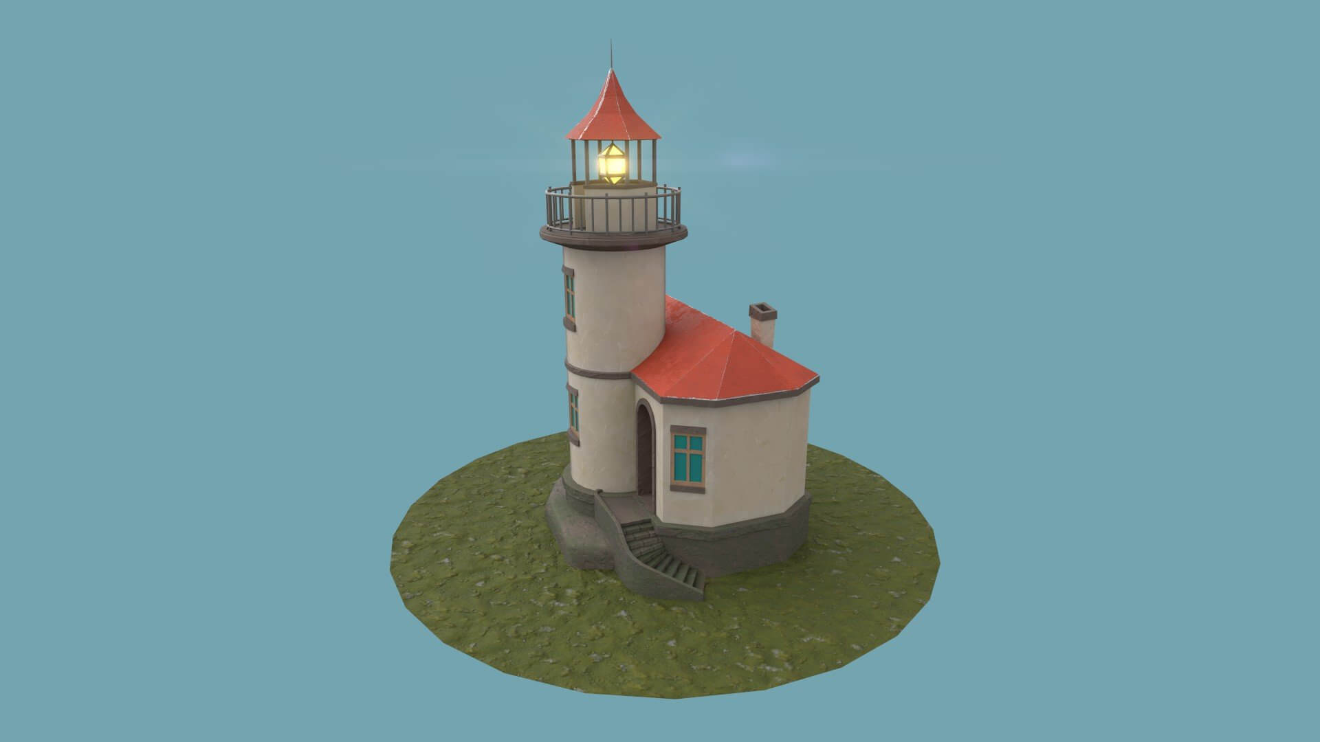 Stylized Cartoony Lighthouse - 3D Model by Art_Teeves