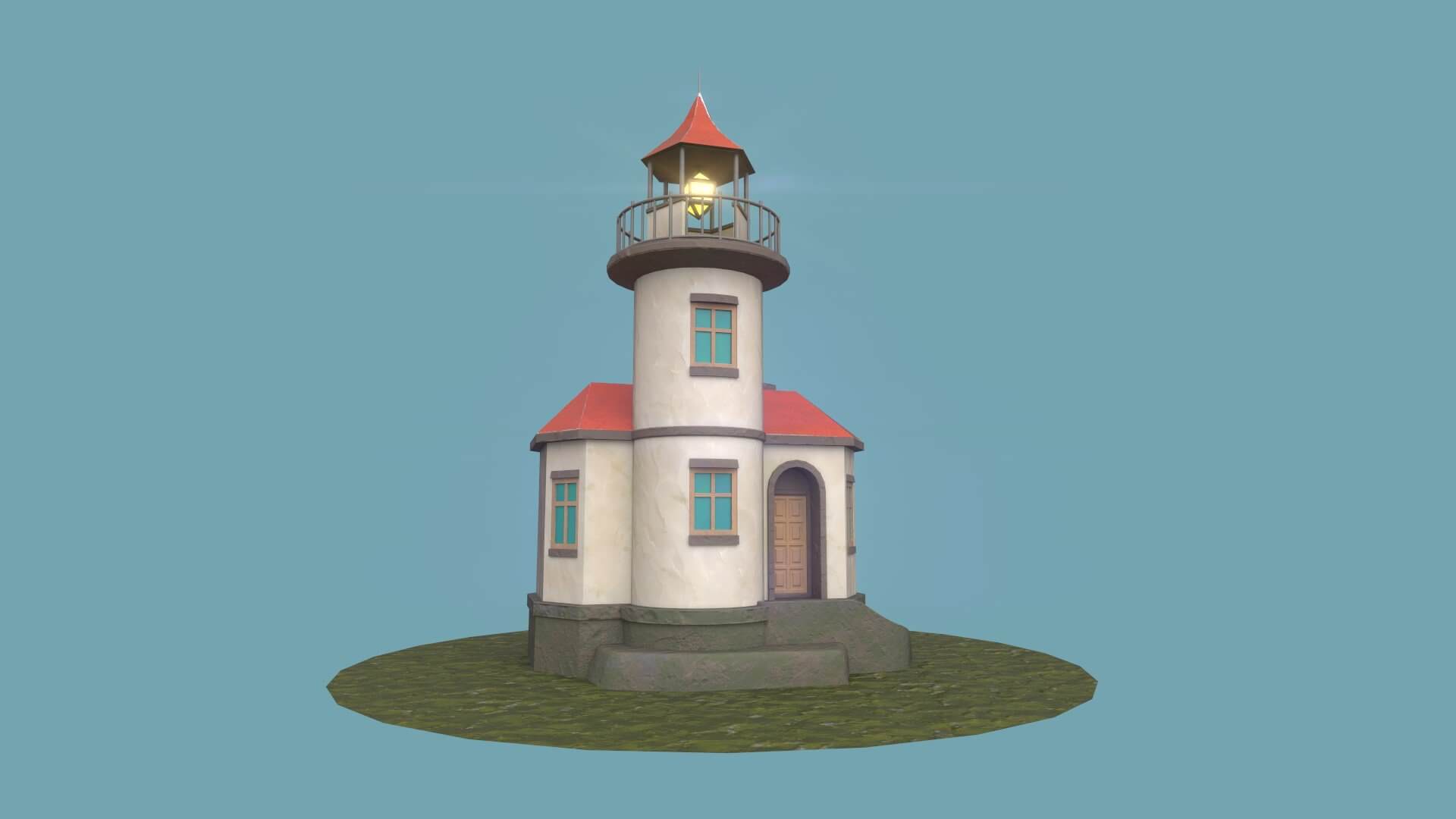 Stylized Cartoony Lighthouse - 3D Model by Art_Teeves