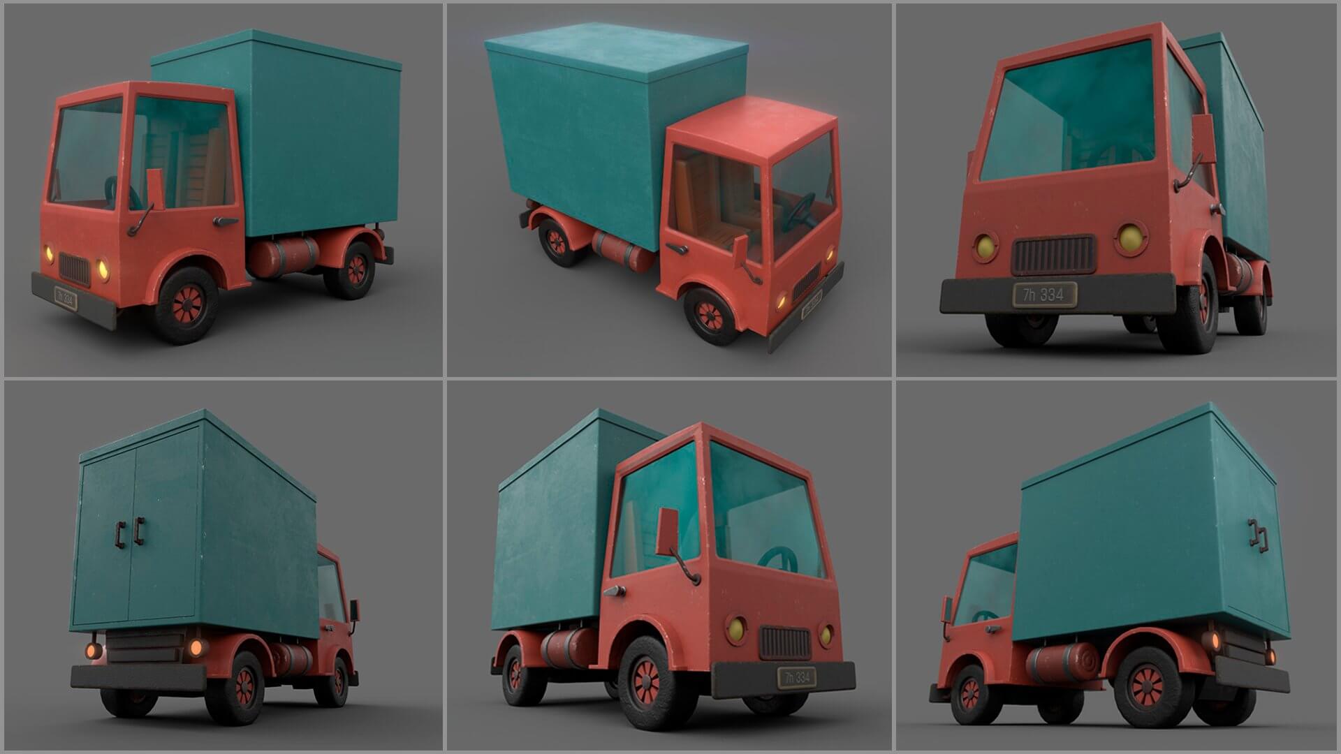 Stylized Cartoony Truck - 3D Model by Art_Teeves