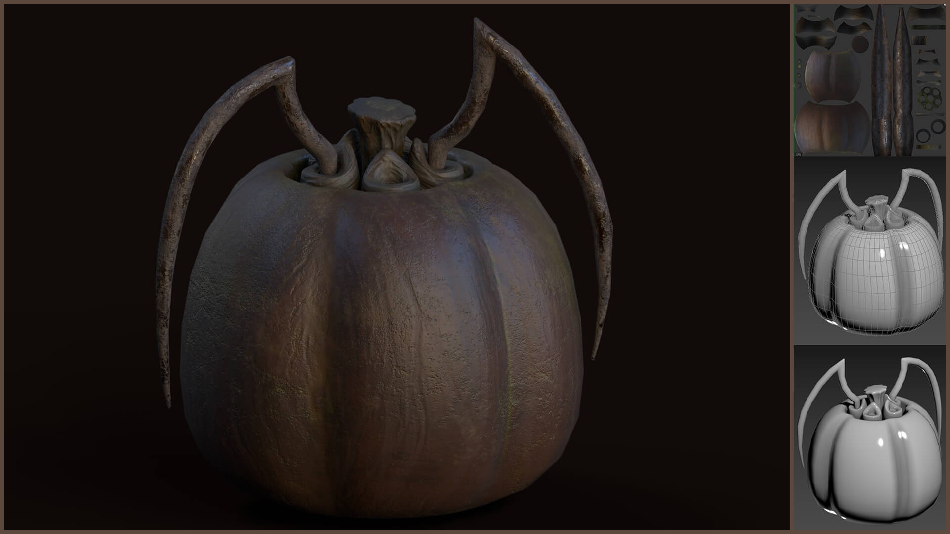 Stylized Creepy Pumpkin - 3D Model by Art_Teeves