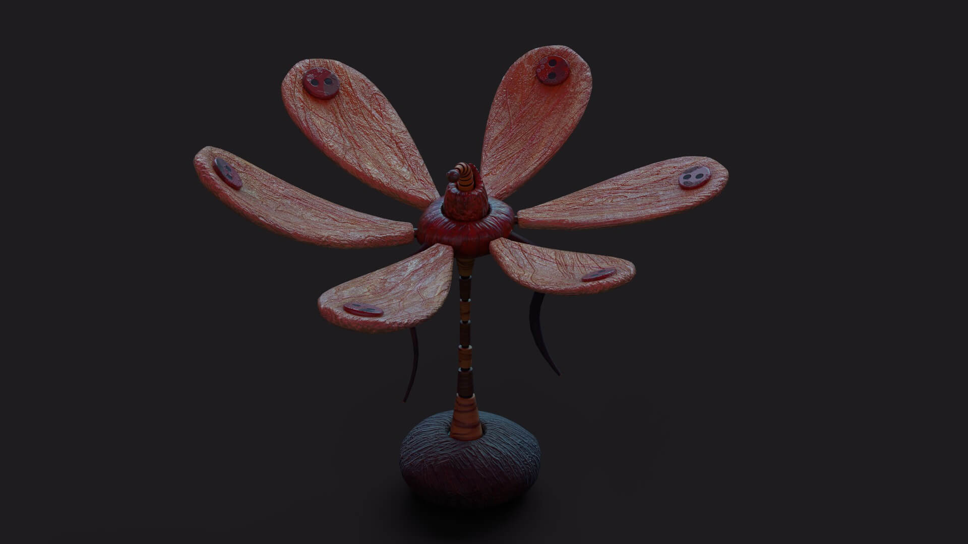 Stylized Dragonfly Flower - 3D Model by Art_Teeves