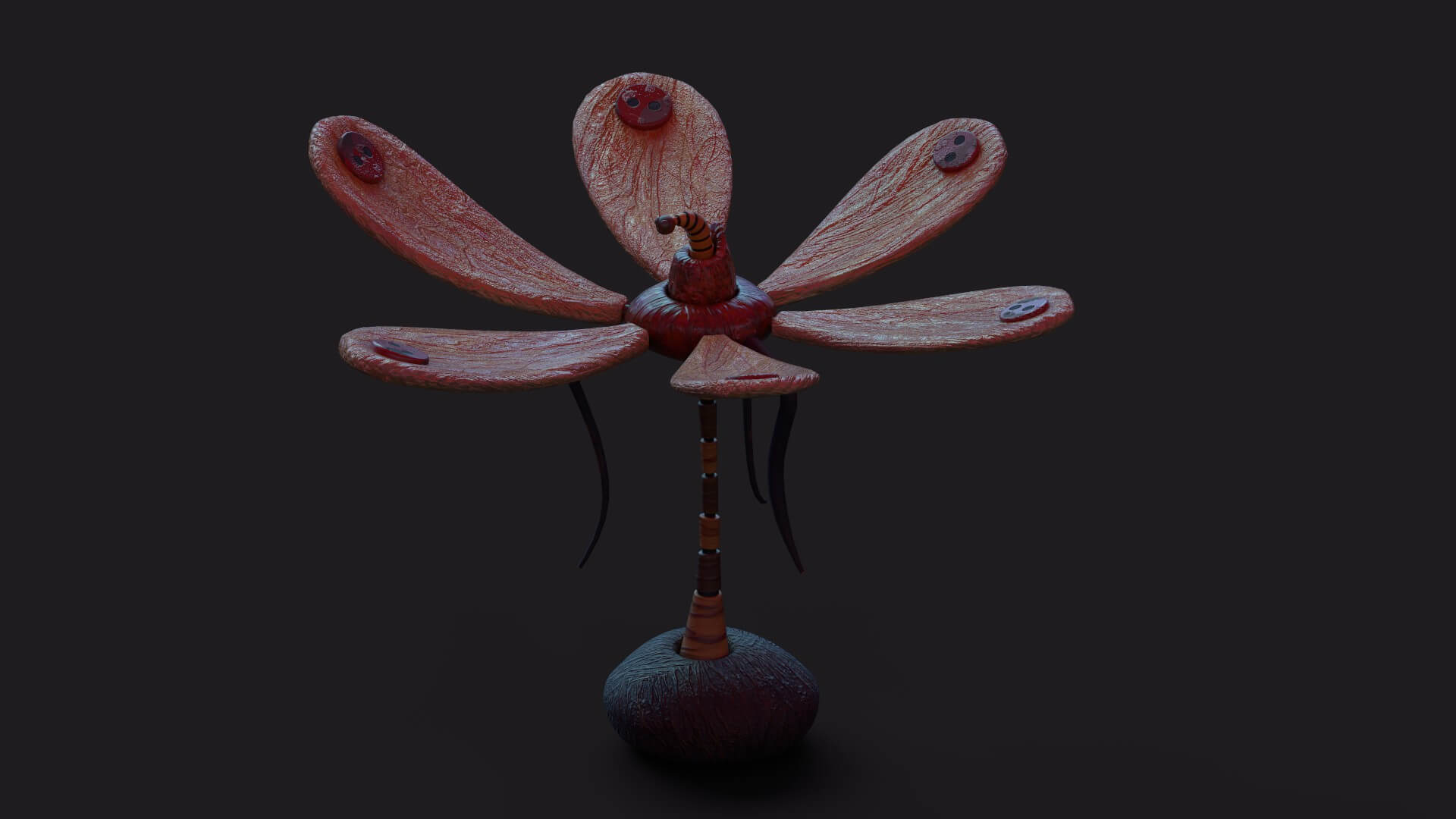 Stylized Dragonfly Flower - 3D Model by Art_Teeves