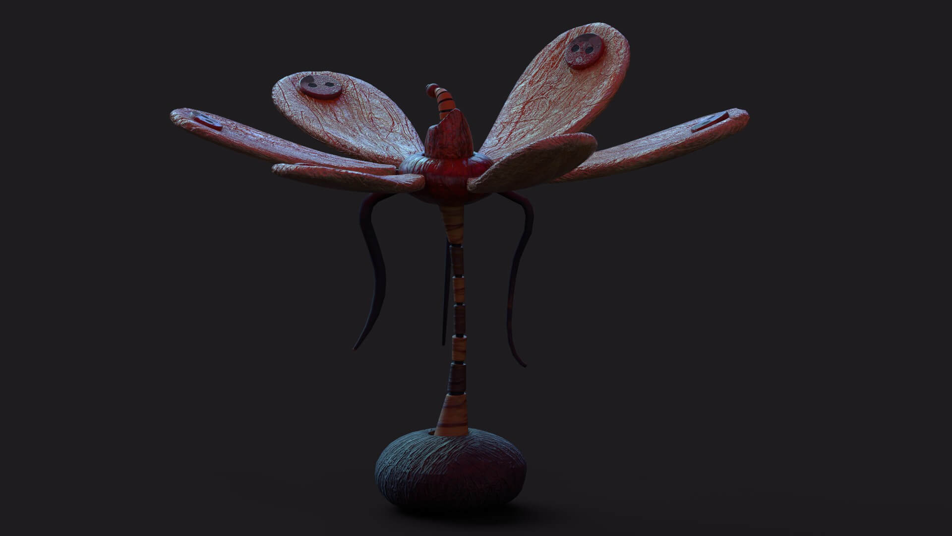 Stylized Dragonfly Flower - 3D Model by Art_Teeves
