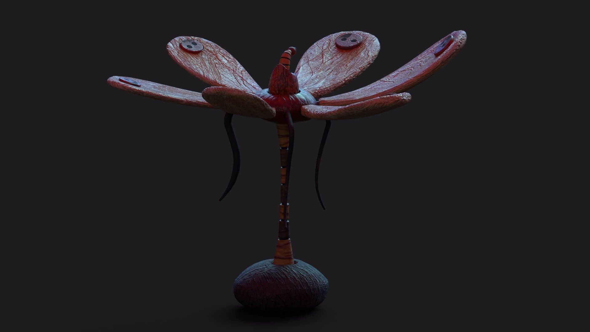 Stylized Dragonfly Flower - 3D Model by Art_Teeves