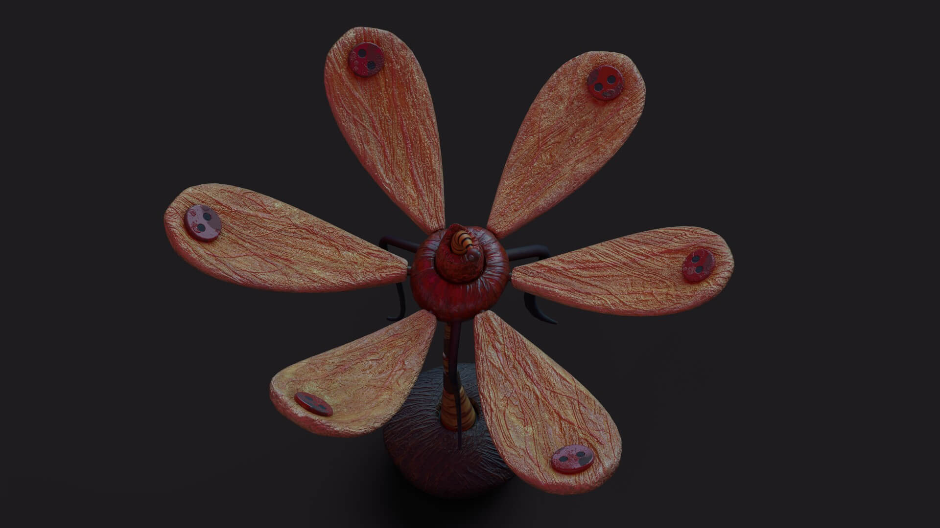 Stylized Dragonfly Flower - 3D Model by Art_Teeves