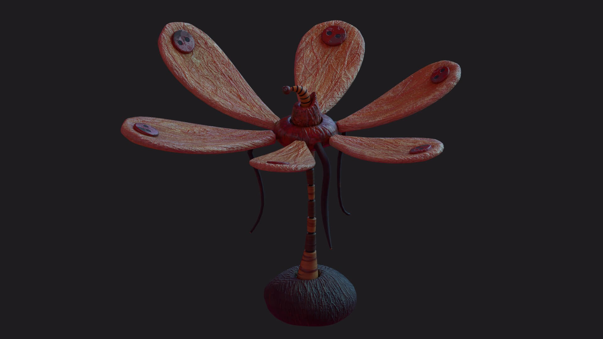 Stylized Dragonfly Flower - 3D Model by Art_Teeves