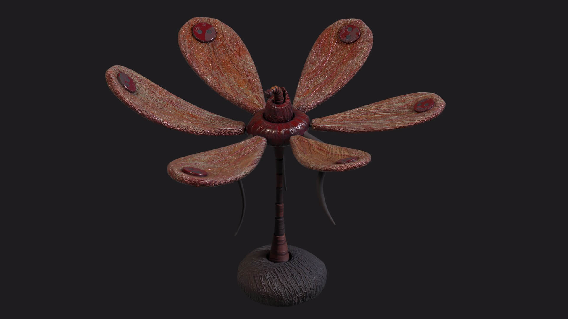 Stylized Dragonfly Flower - 3D Model by Art_Teeves