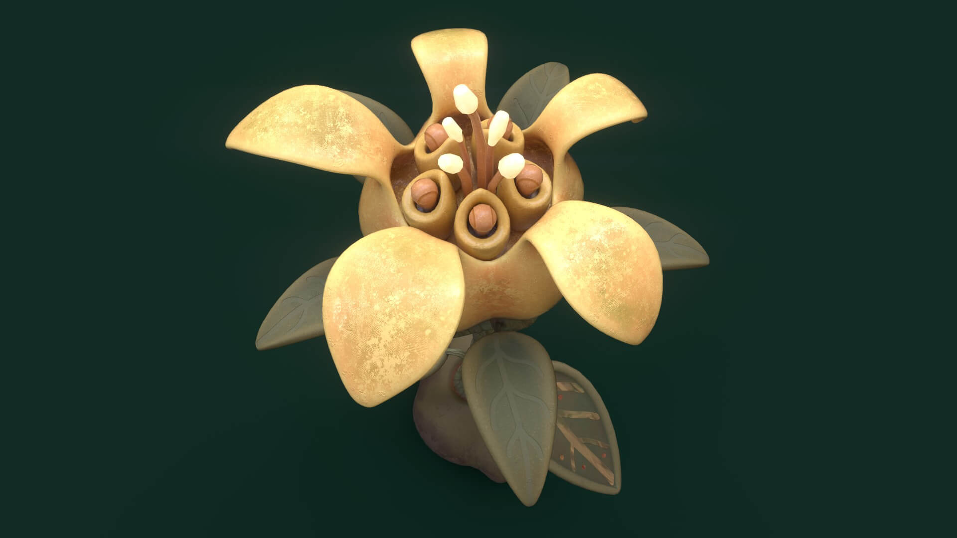 Stylized Fantasy Flower - 3D Model by Art_Teeves