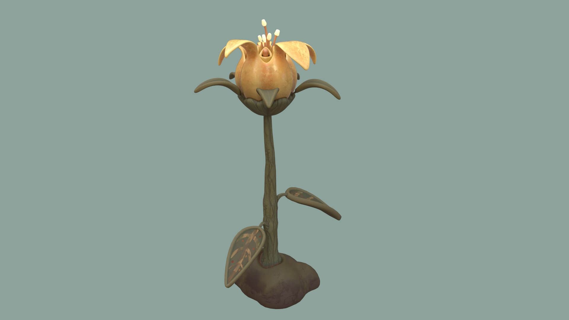 Stylized Fantasy Flower - 3D Model by Art_Teeves