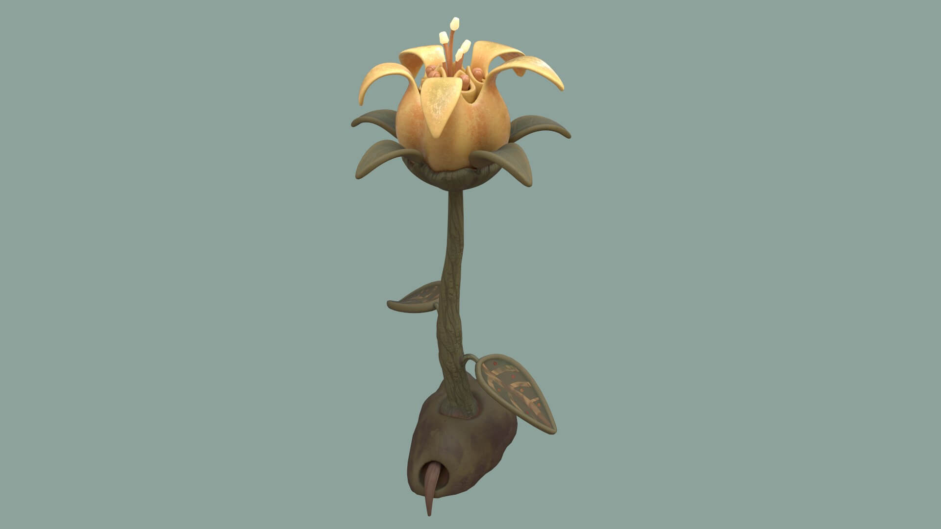 Stylized Fantasy Flower - 3D Model by Art_Teeves